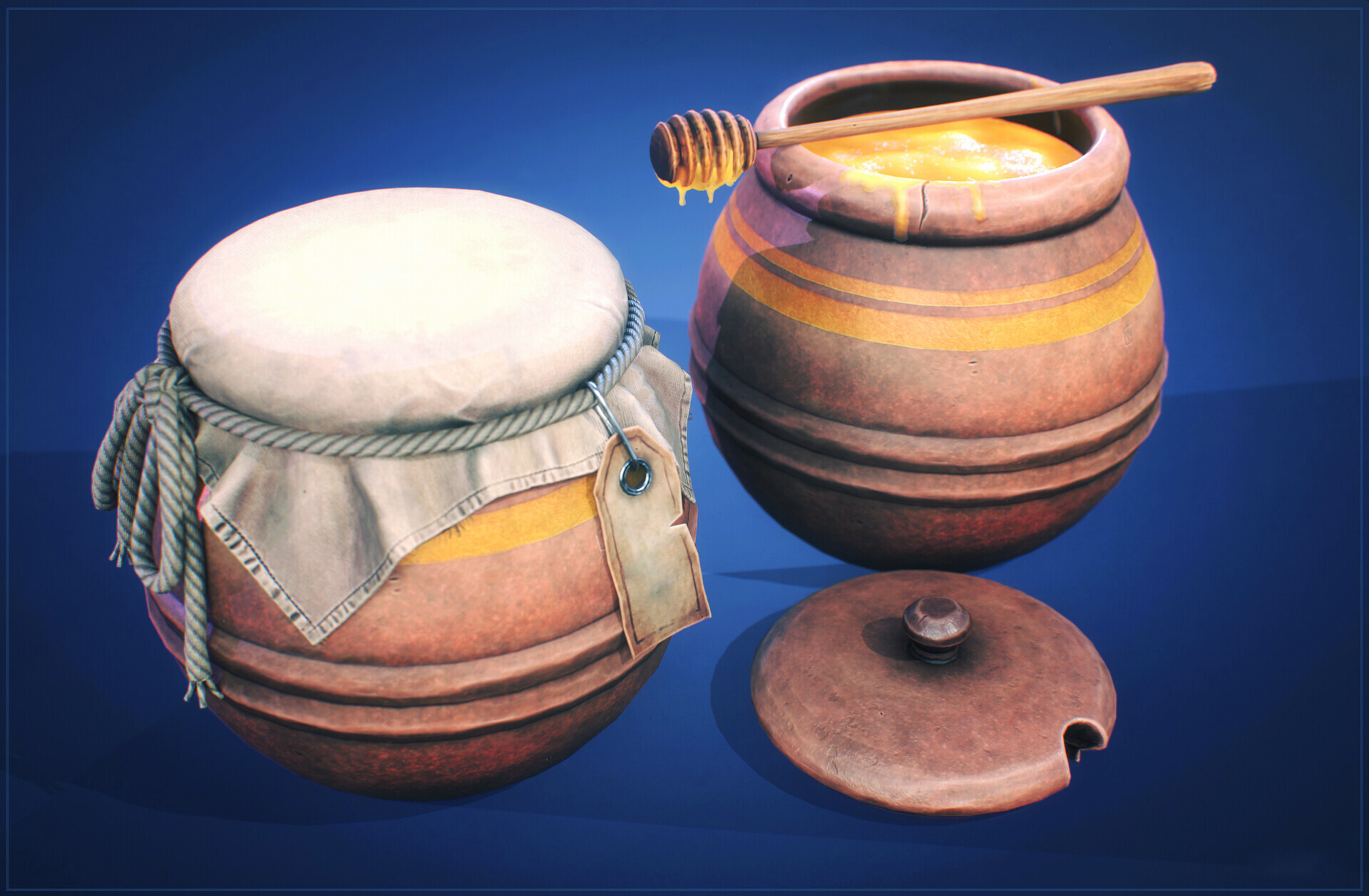 ArtStation - Stylized Honey Pots