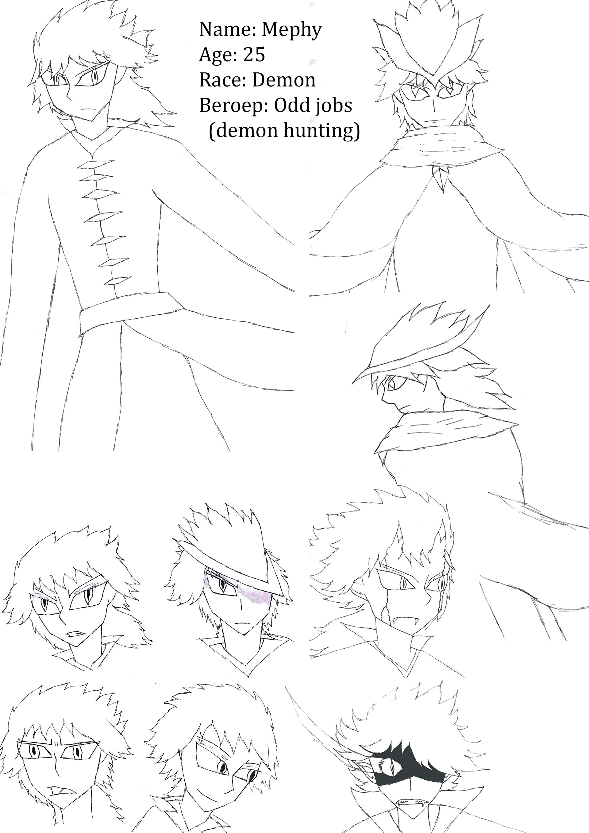 how to draw a demon hunter