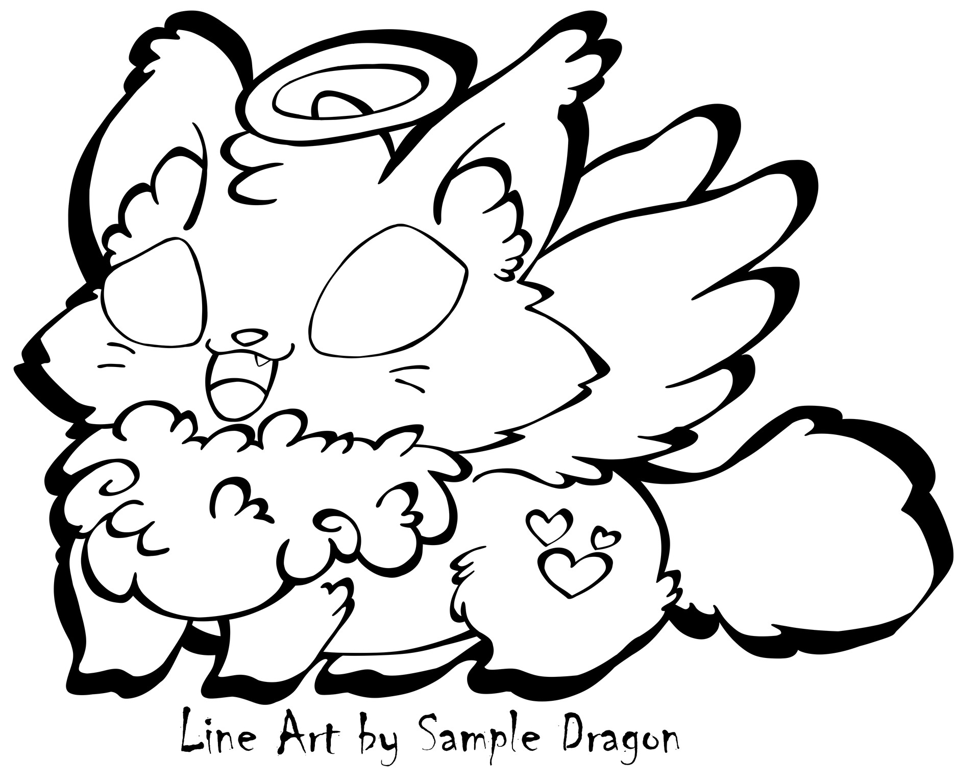angel kitten coloring pages