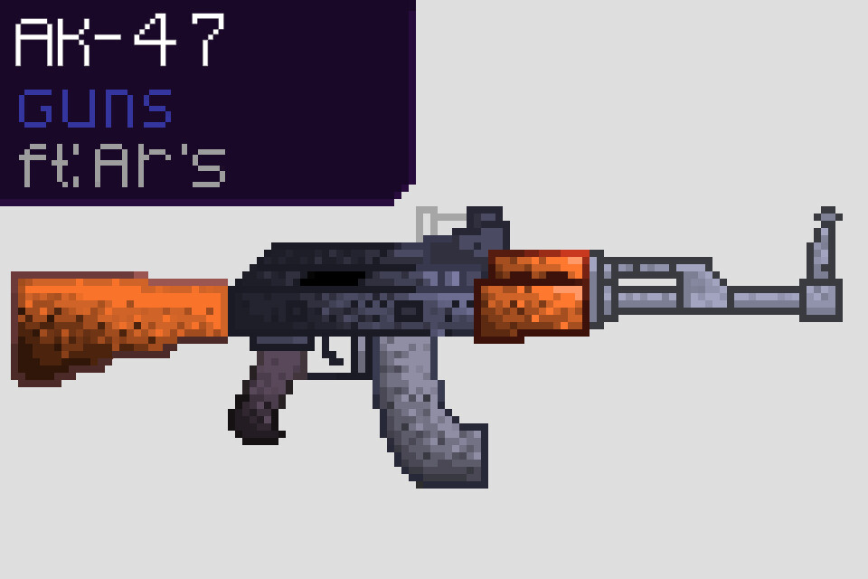 ArtStation - Ak 47 pixel art