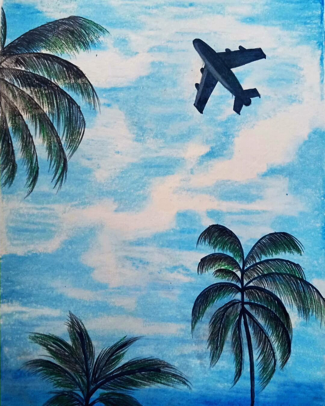 ArtStation - plane over the trees