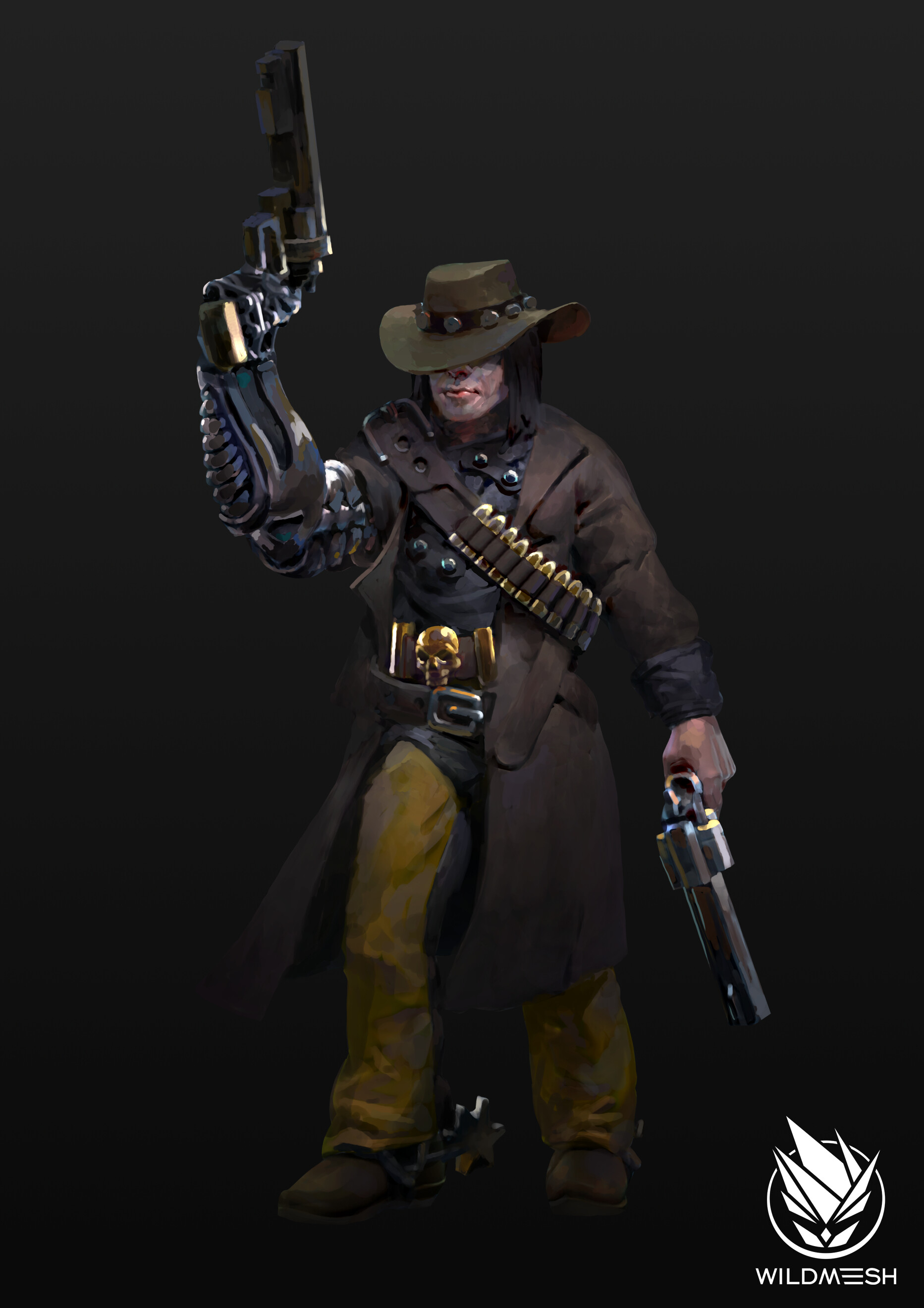 ArtStation - Space Cowboy - color art based on an existing sculpt