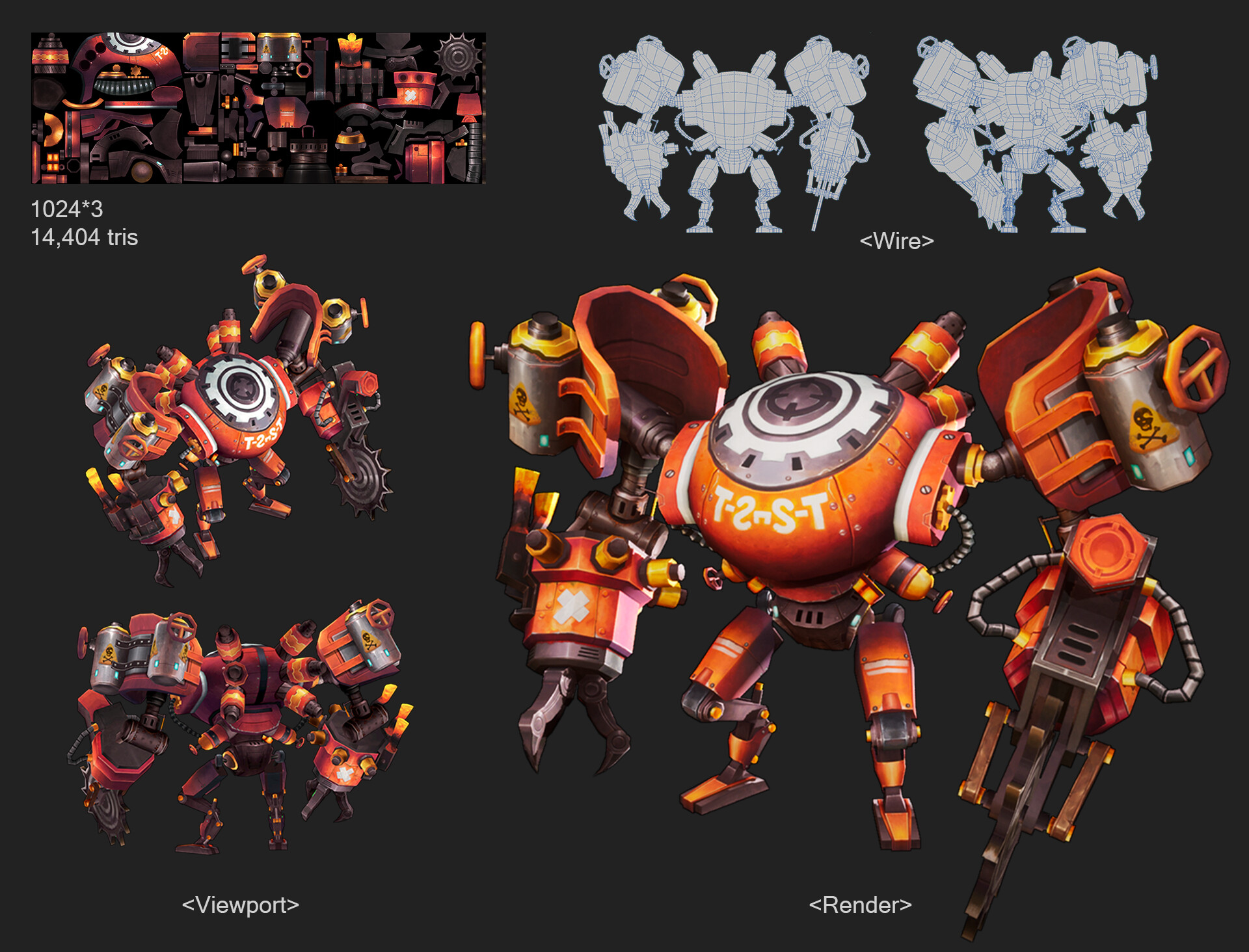 Yunsun Choi - Red Robot Hand painted 3D Modeling