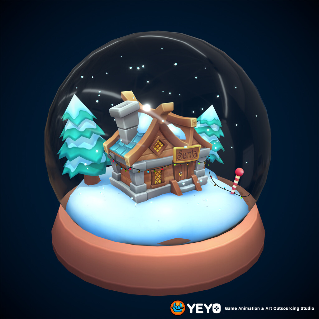 YEYO Studio - Christmas Santa House Ball Stylized - Animated/Game-Ready