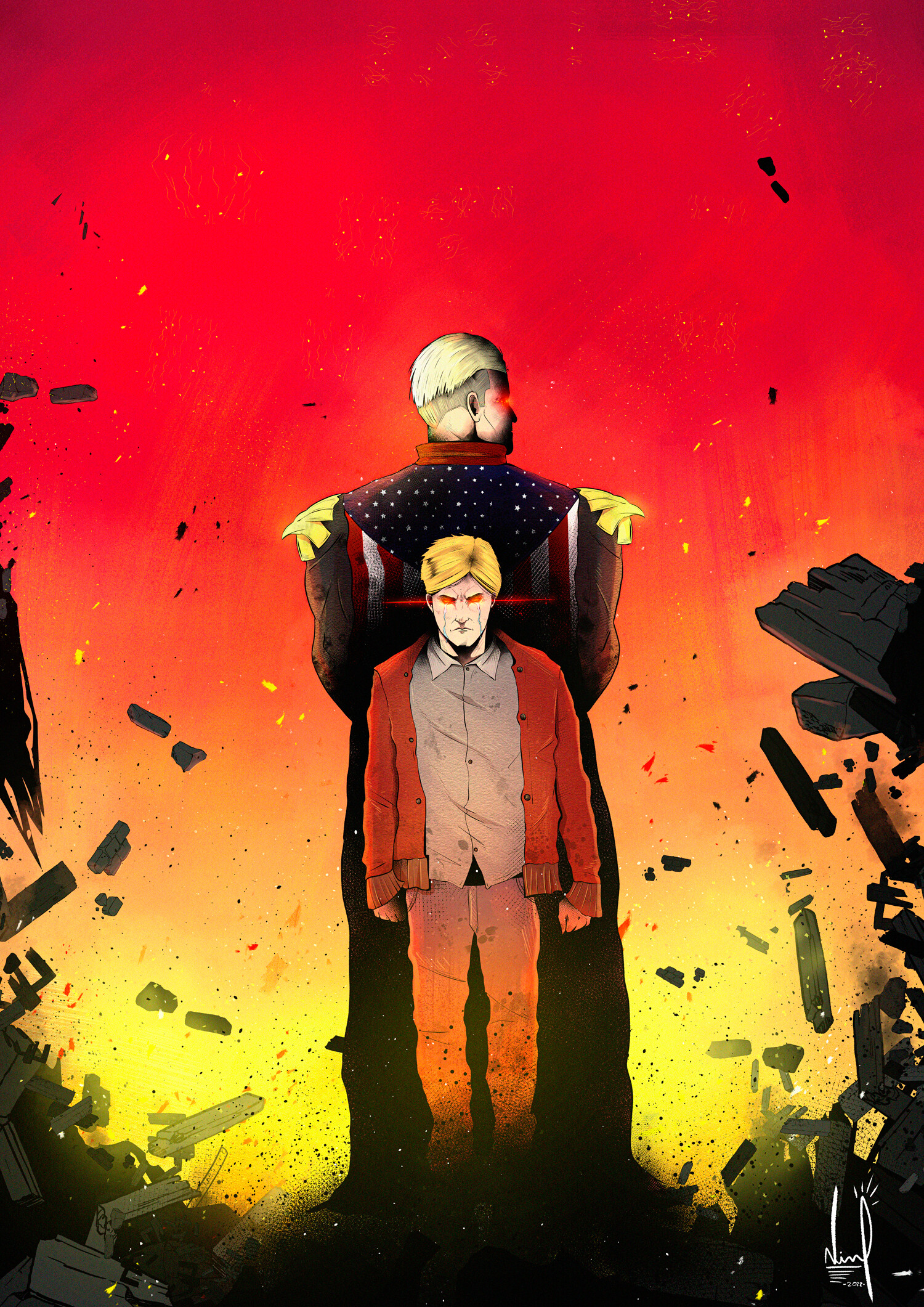 ArtStation - fan art of homelander and his son from the series The Boys