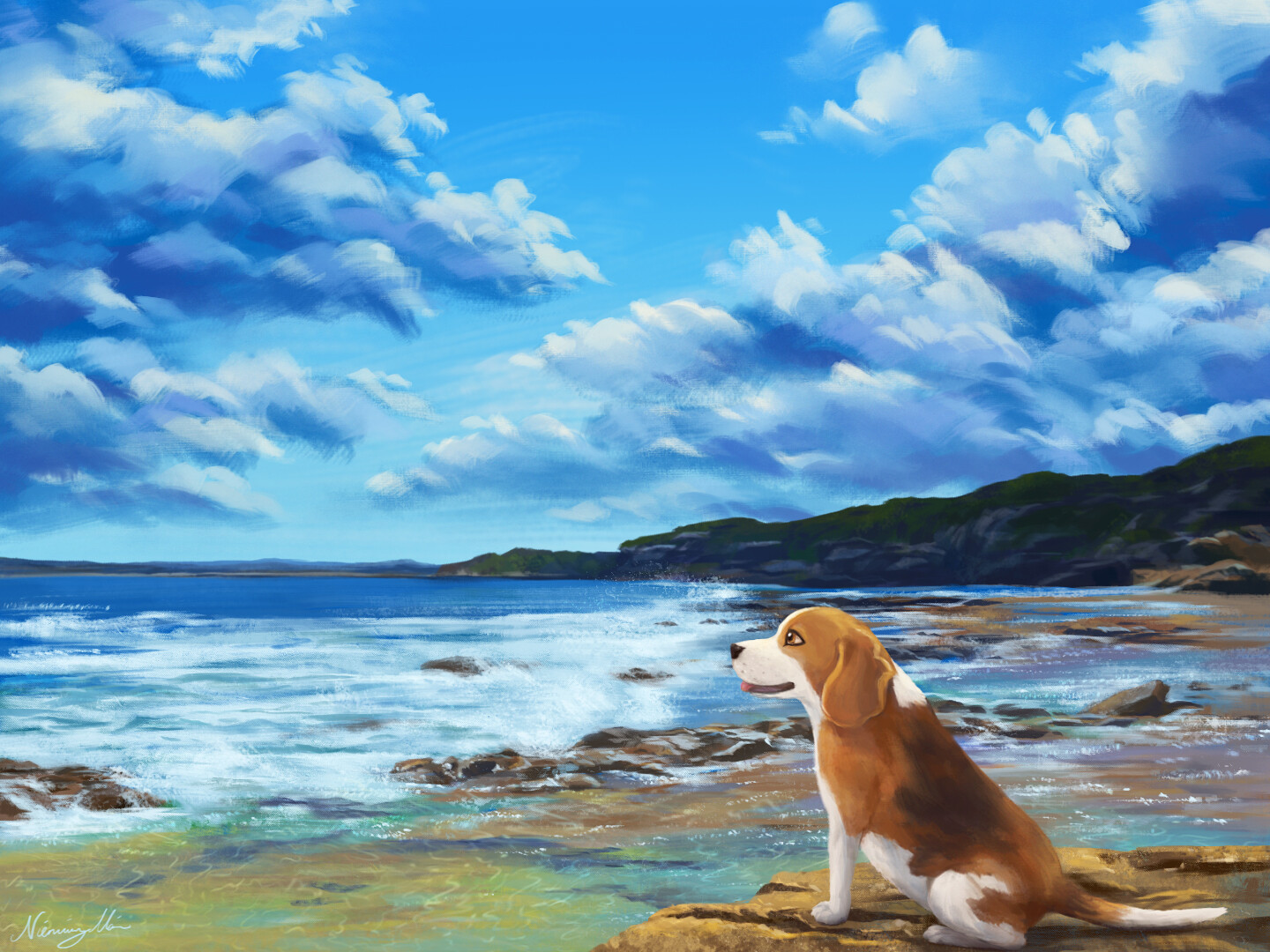 ArtStation - Beagle at the Beach