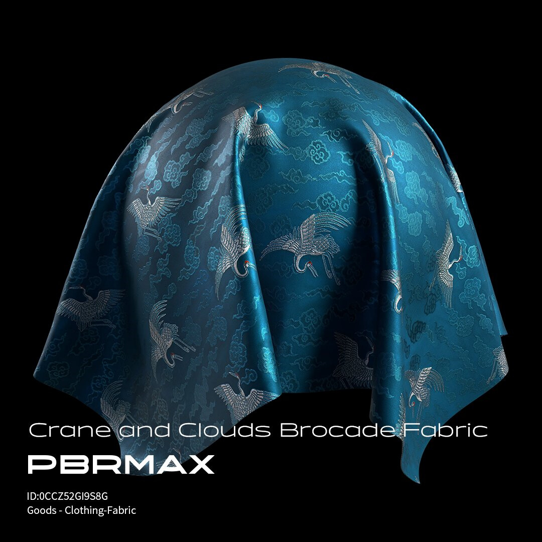 ArtStation - Crane and Clouds Brocade Fabric