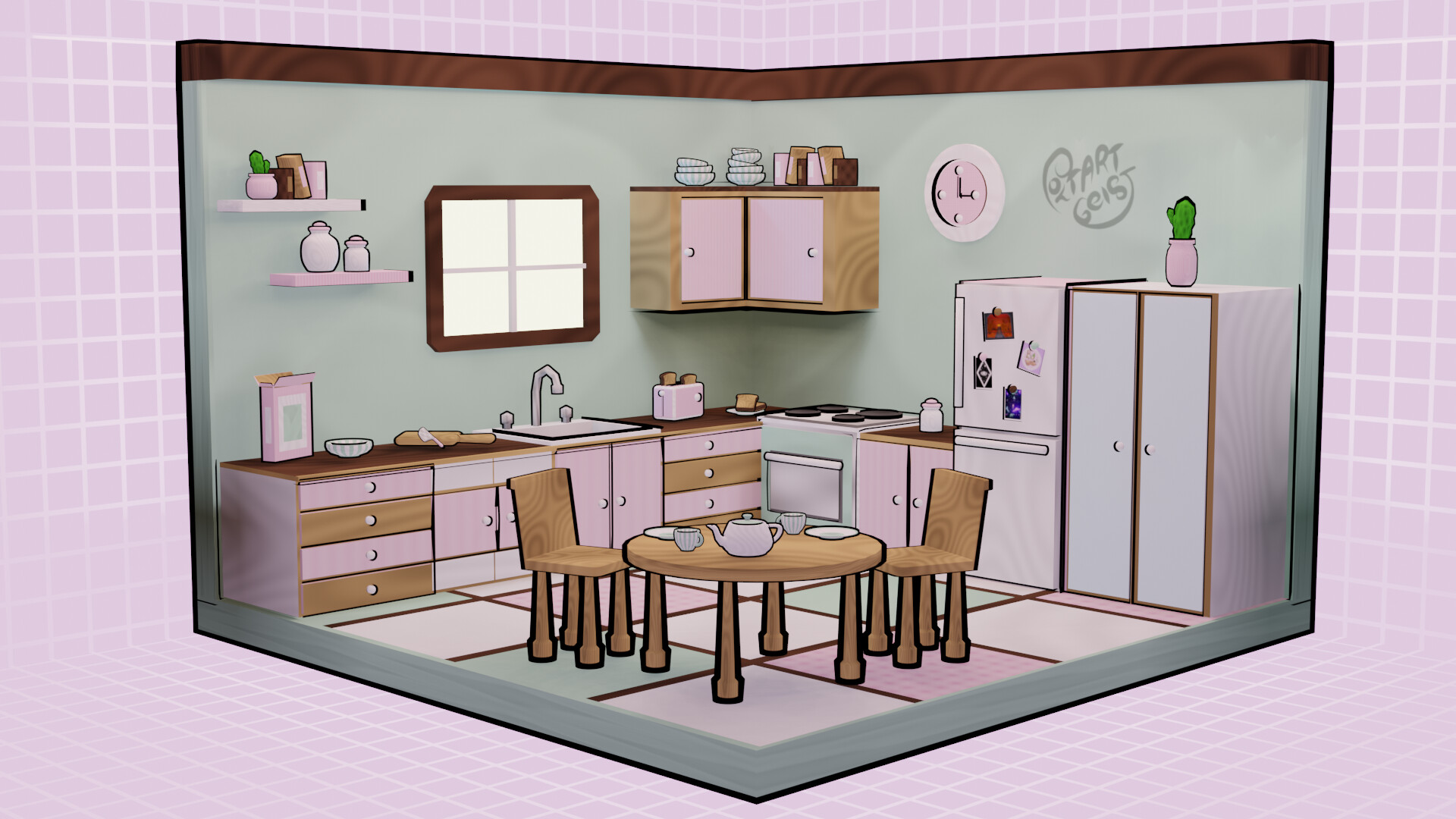 ArtStation - Cute Miniature Kitchen