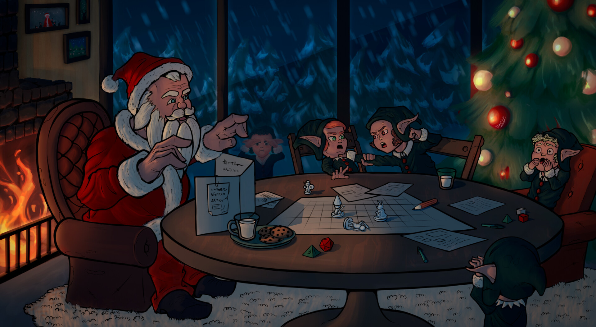 ArtStation - Santa and the elves are playing D&D