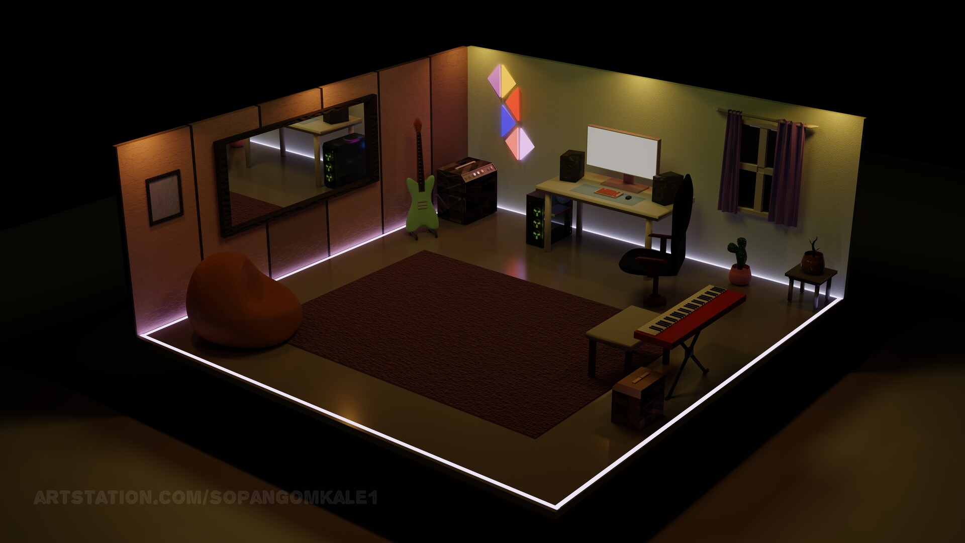 ArtStation - Lowpoly 3D Workplace