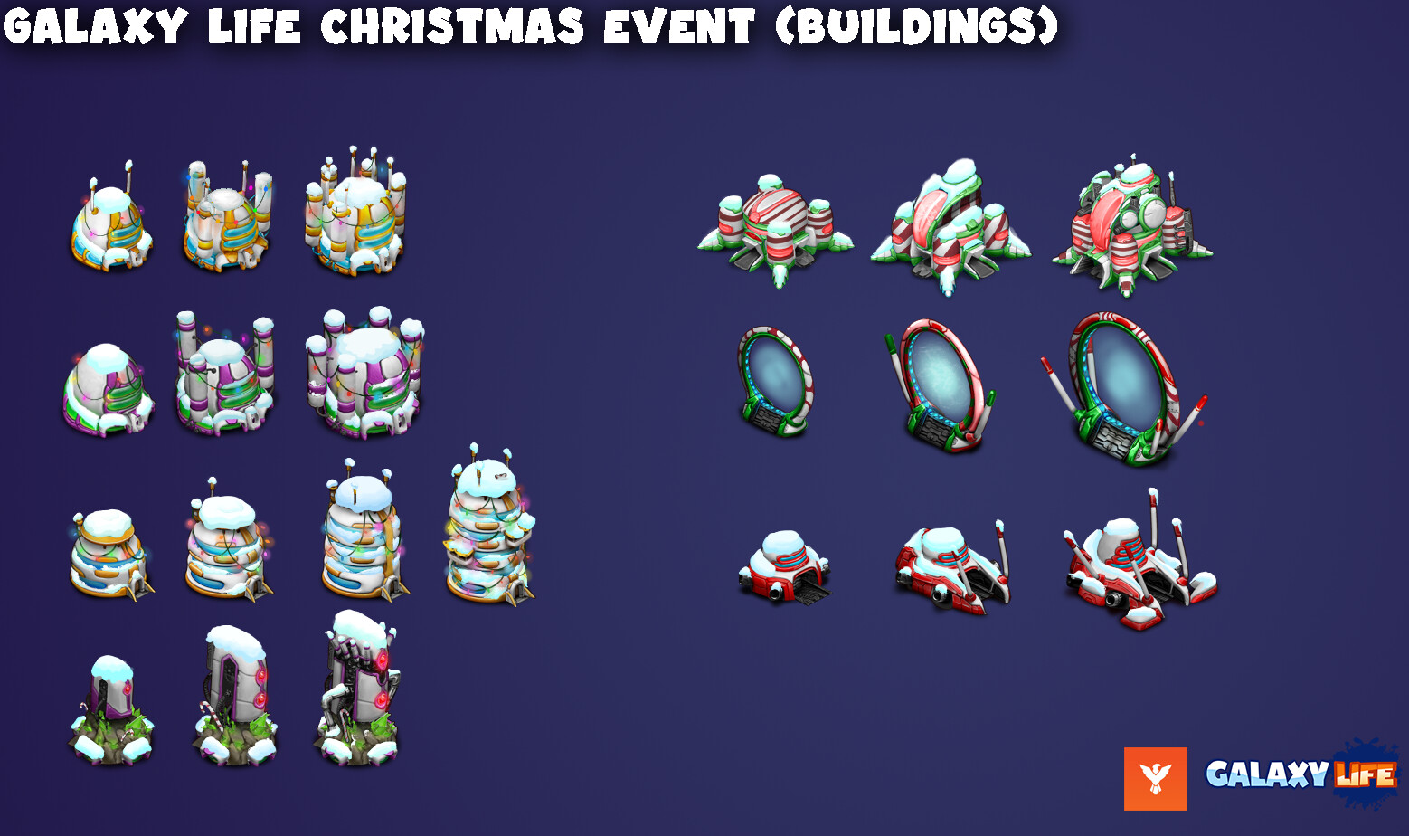 ArtStation - Galaxy Life Christmas Event [Buildings ]