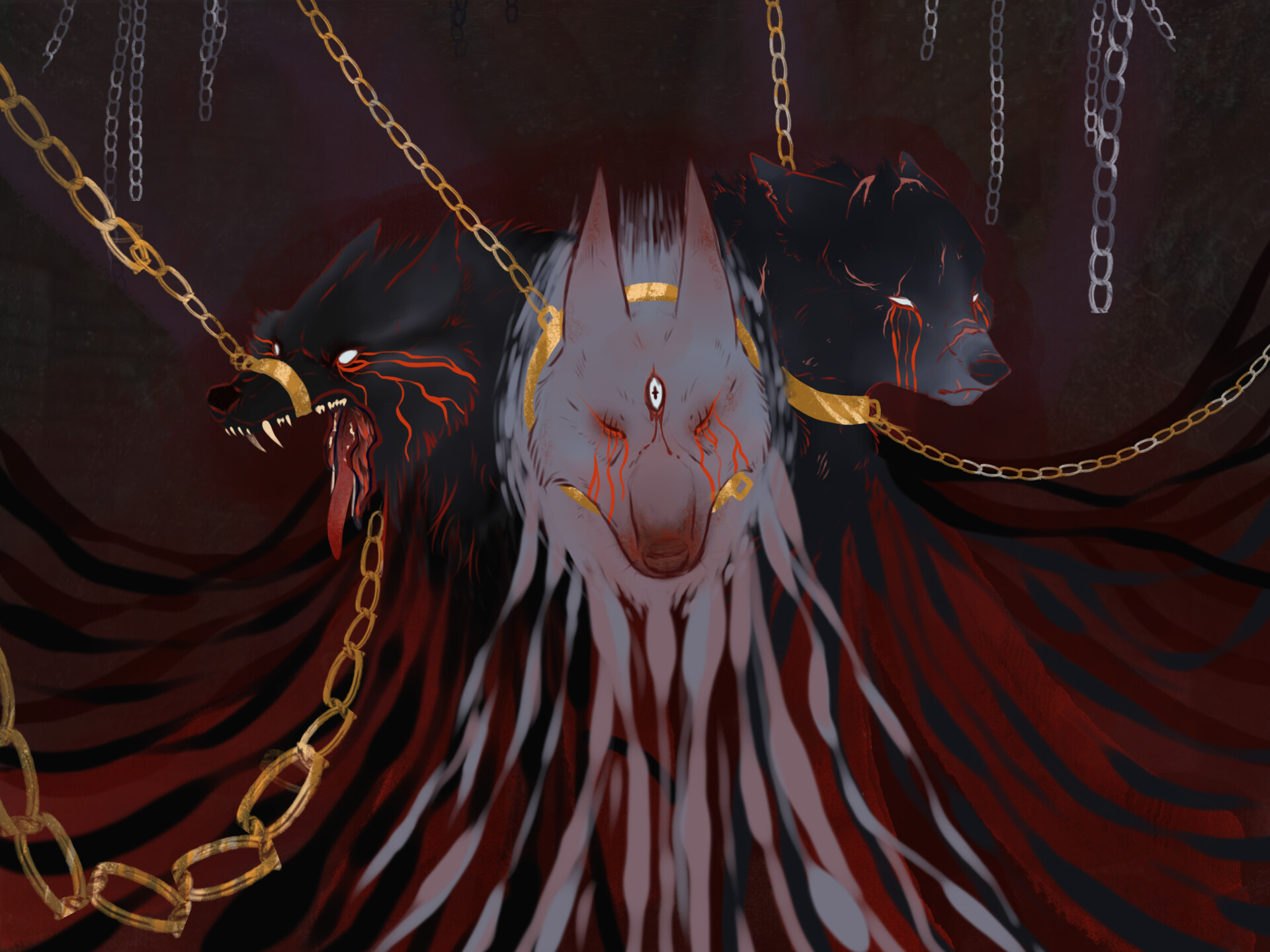 ArtStation - Three Headed Wolf