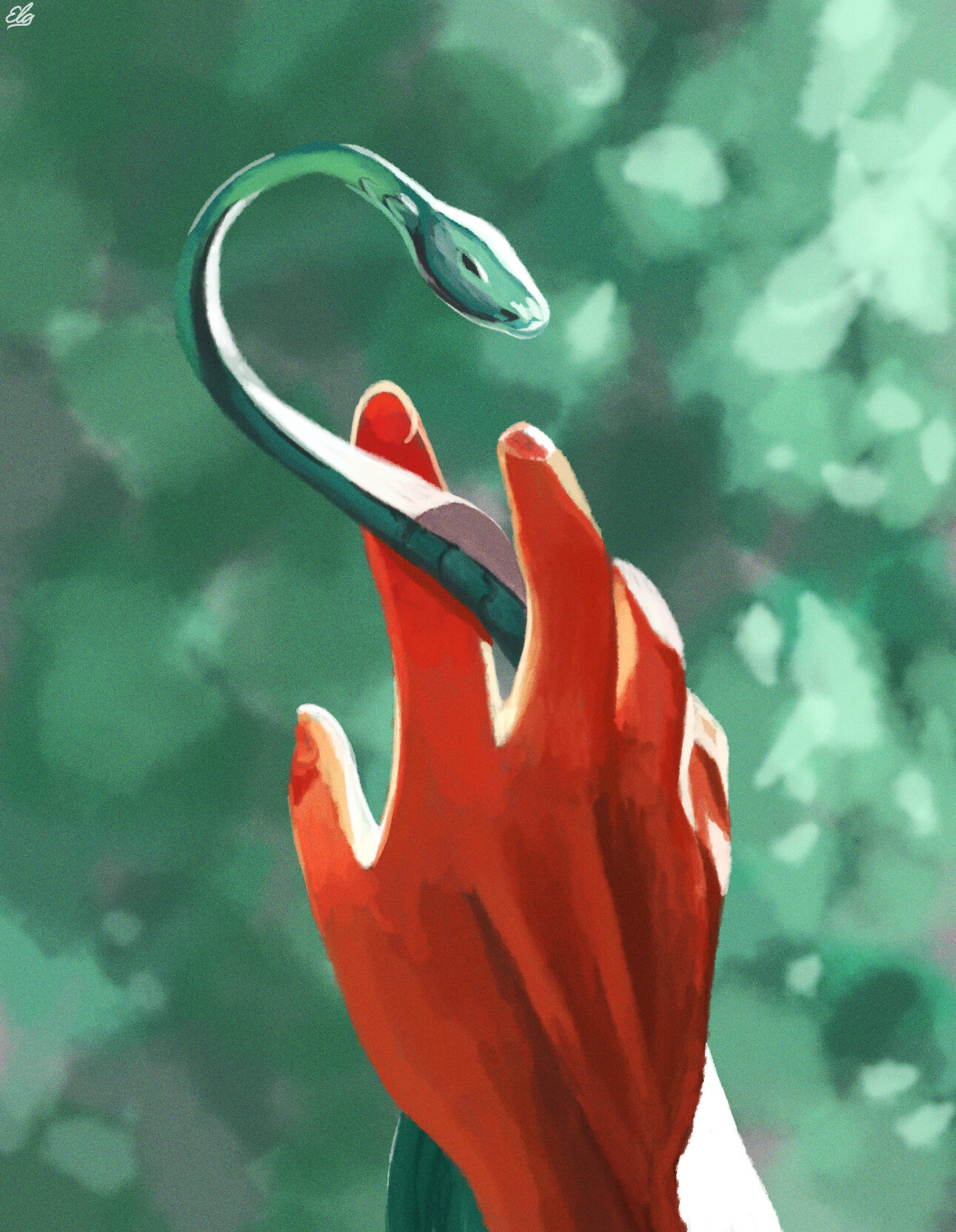 ArtStation - a hand and a snake. XD (ibispaint x)