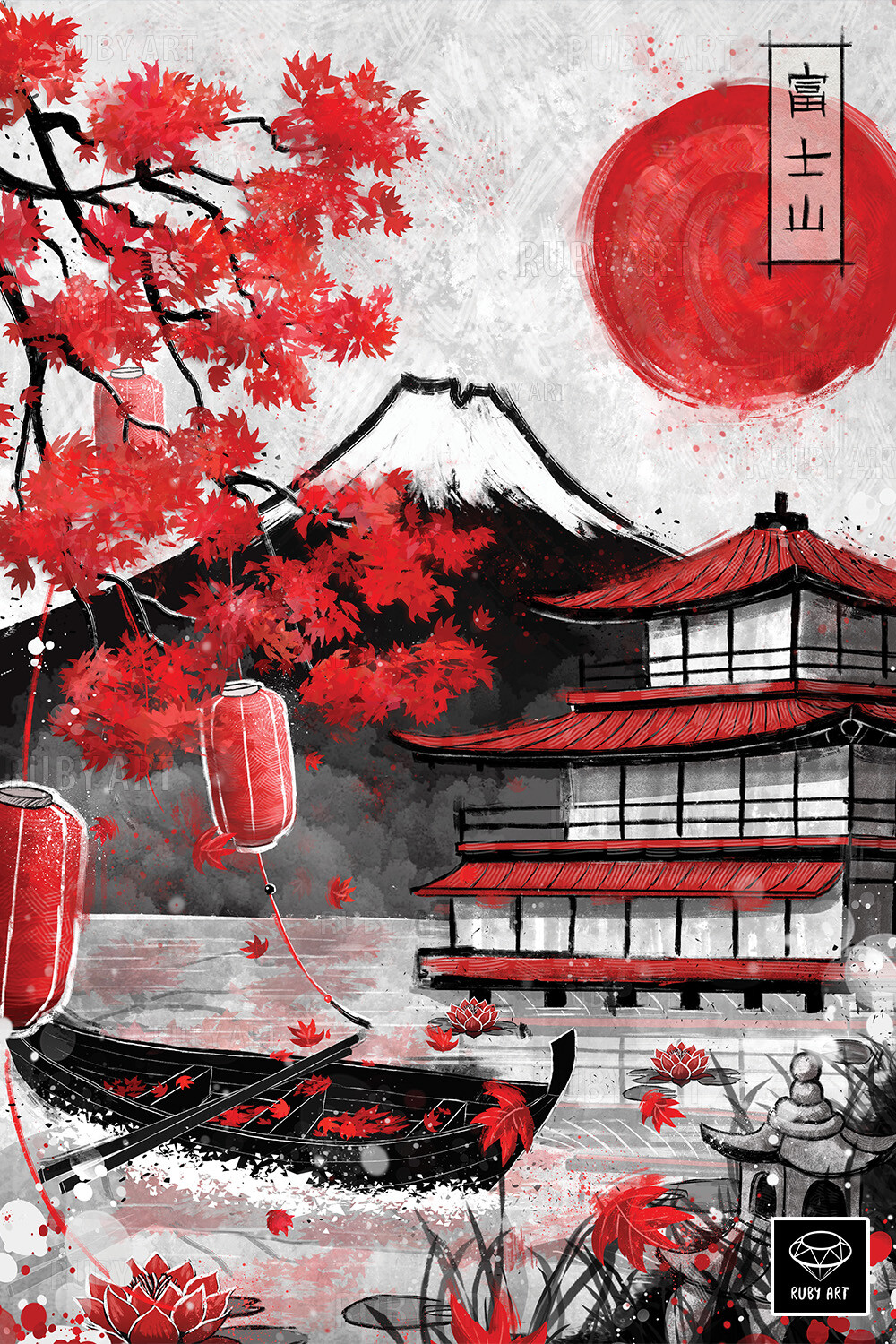 Ruby Art - Fuji Mountain - Japan Collection