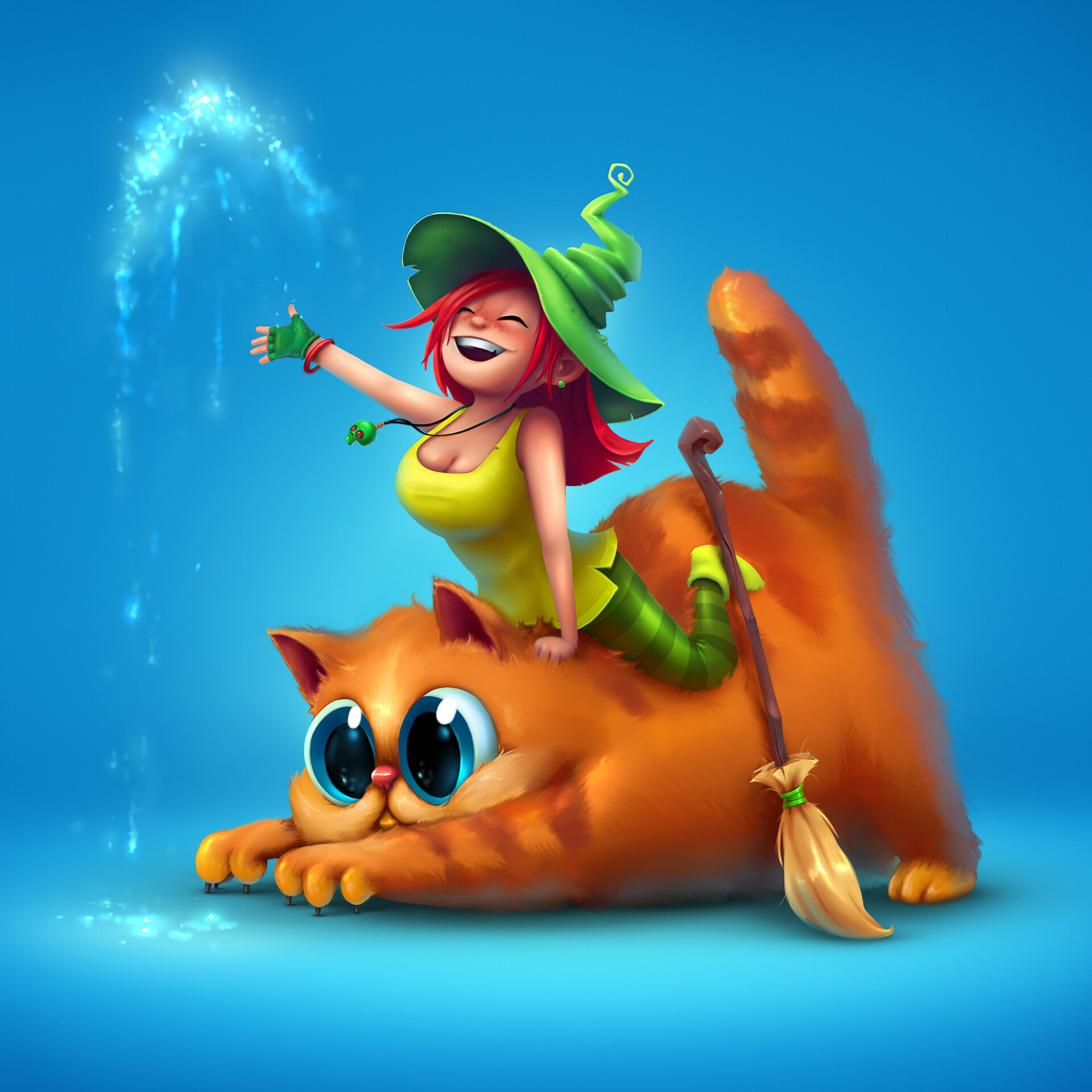 ArtStation - The witch and the cat