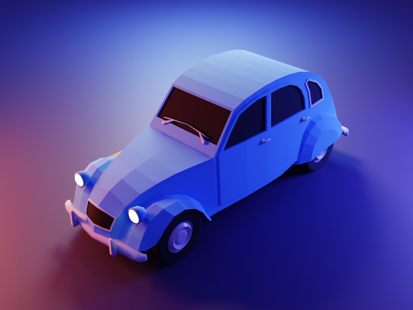 ArtStation - FREE Retro France Car Cartoon (Low Poly)