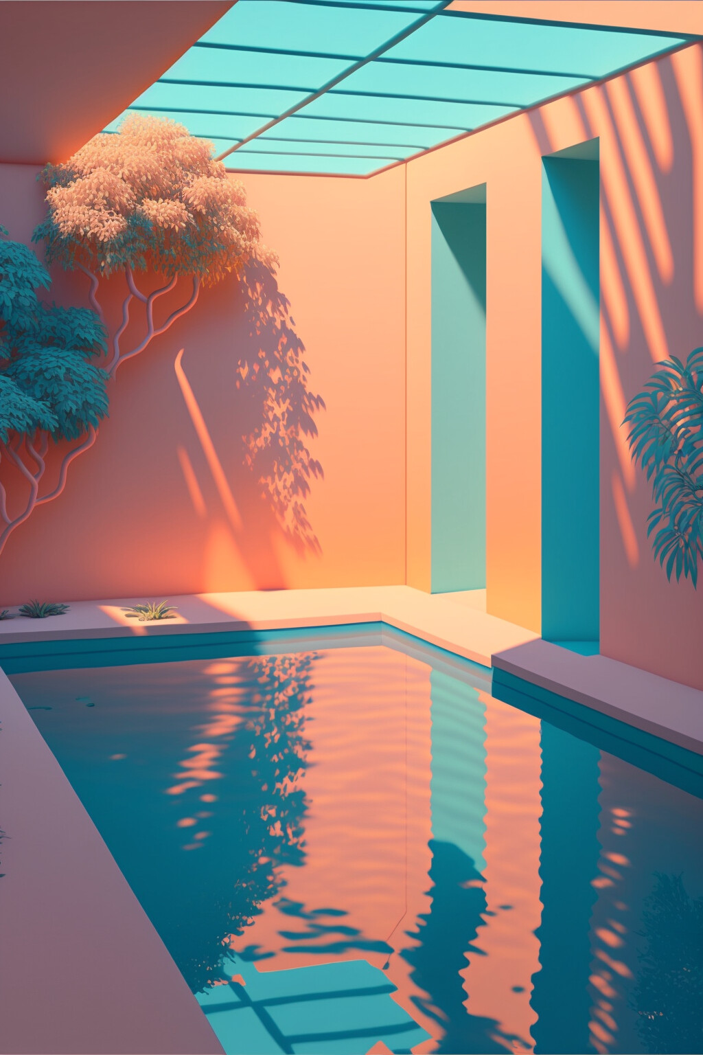 Valtiel Art - Surrealistic Vapowave swimming pool - Indoor #1