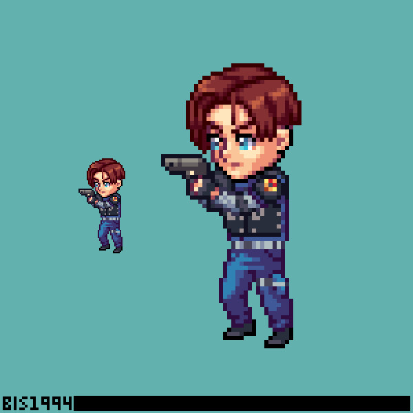 ArtStation - Leon S. Kennedy - Resident Evil 2 (PSX)