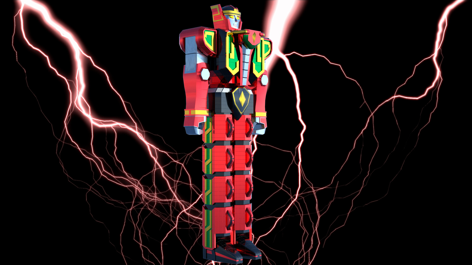 ArtStation - Red Dragon Thunderzord Warrior Mode / Mythical Qi Warrior ...