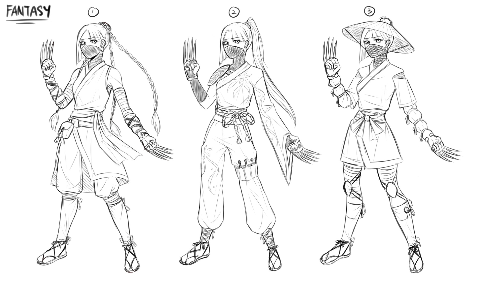 ninja pose drawing reference
