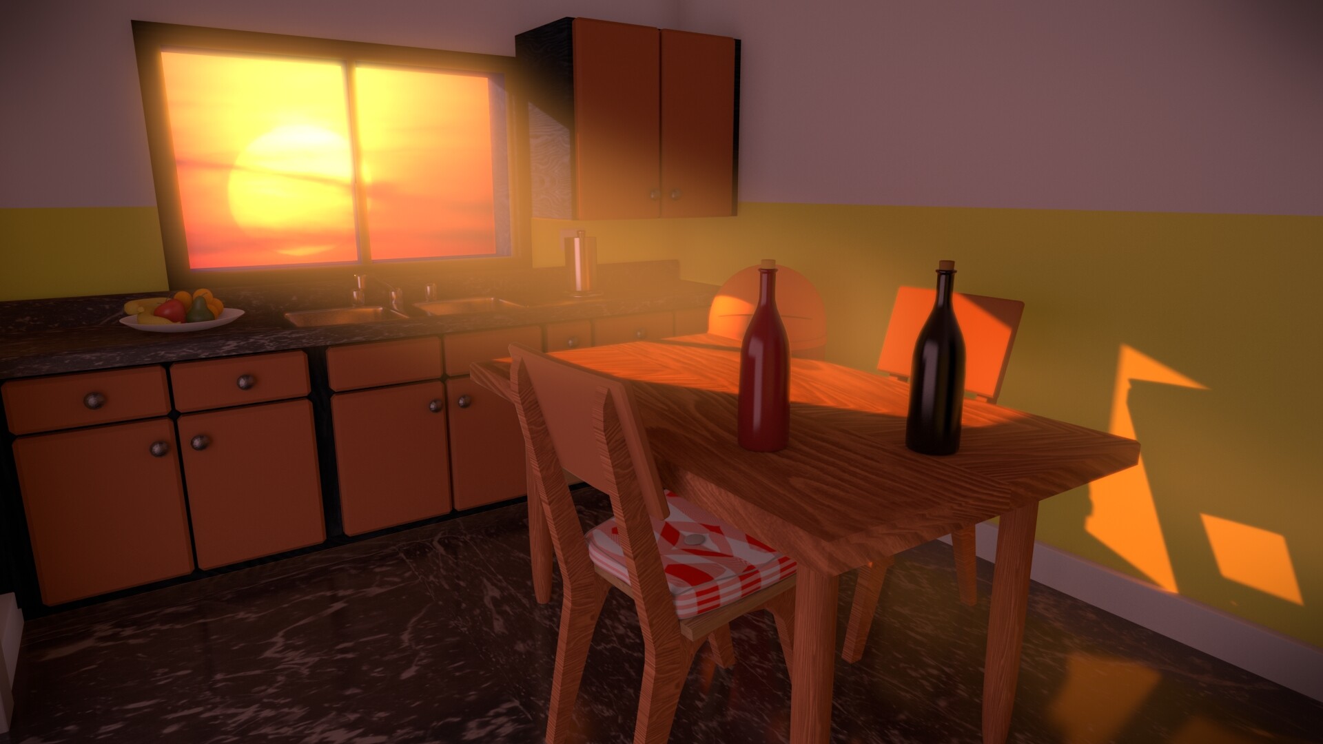 ArtStation - ' KITCHEN ' INT SUNSET | LIGHTING