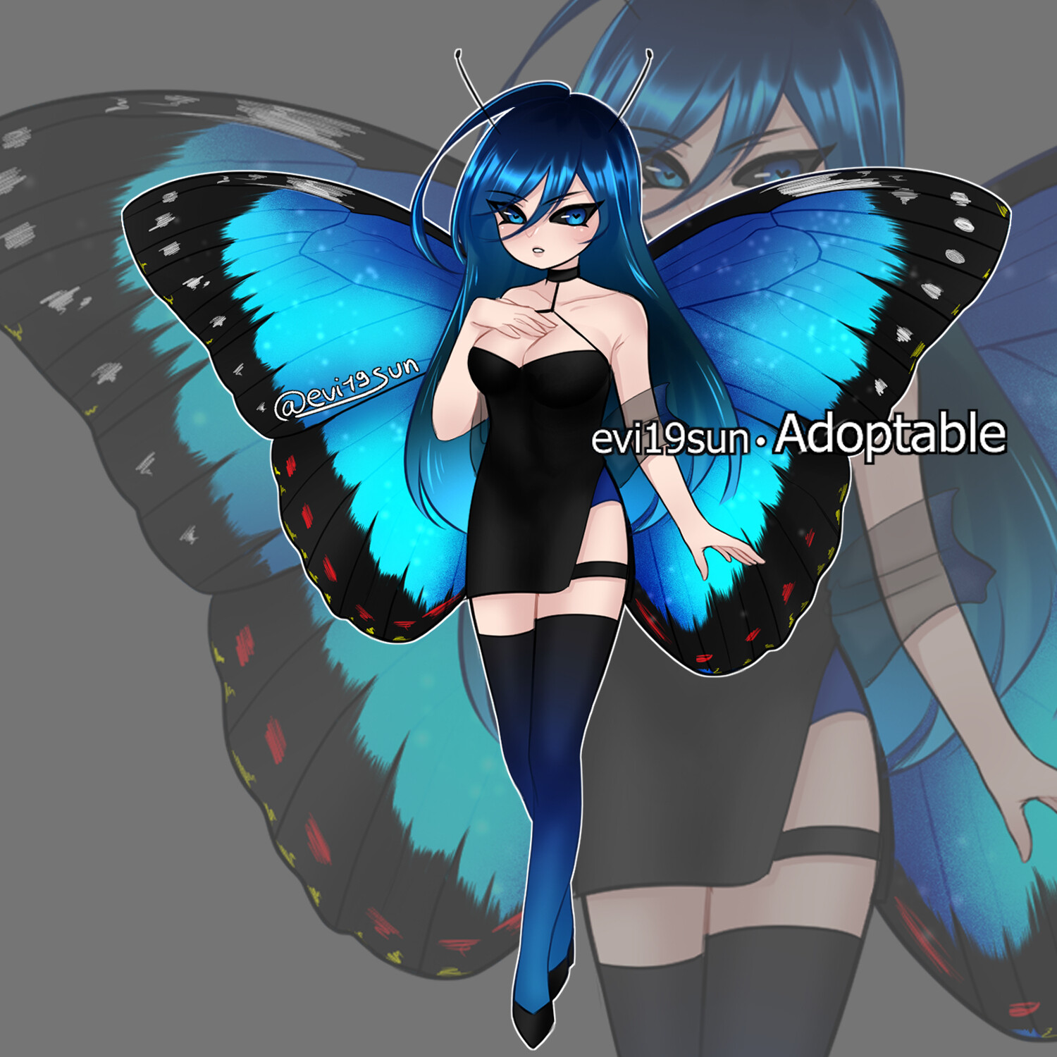 ArtStation - ADOPTABLE SOLD - Morpho bleu