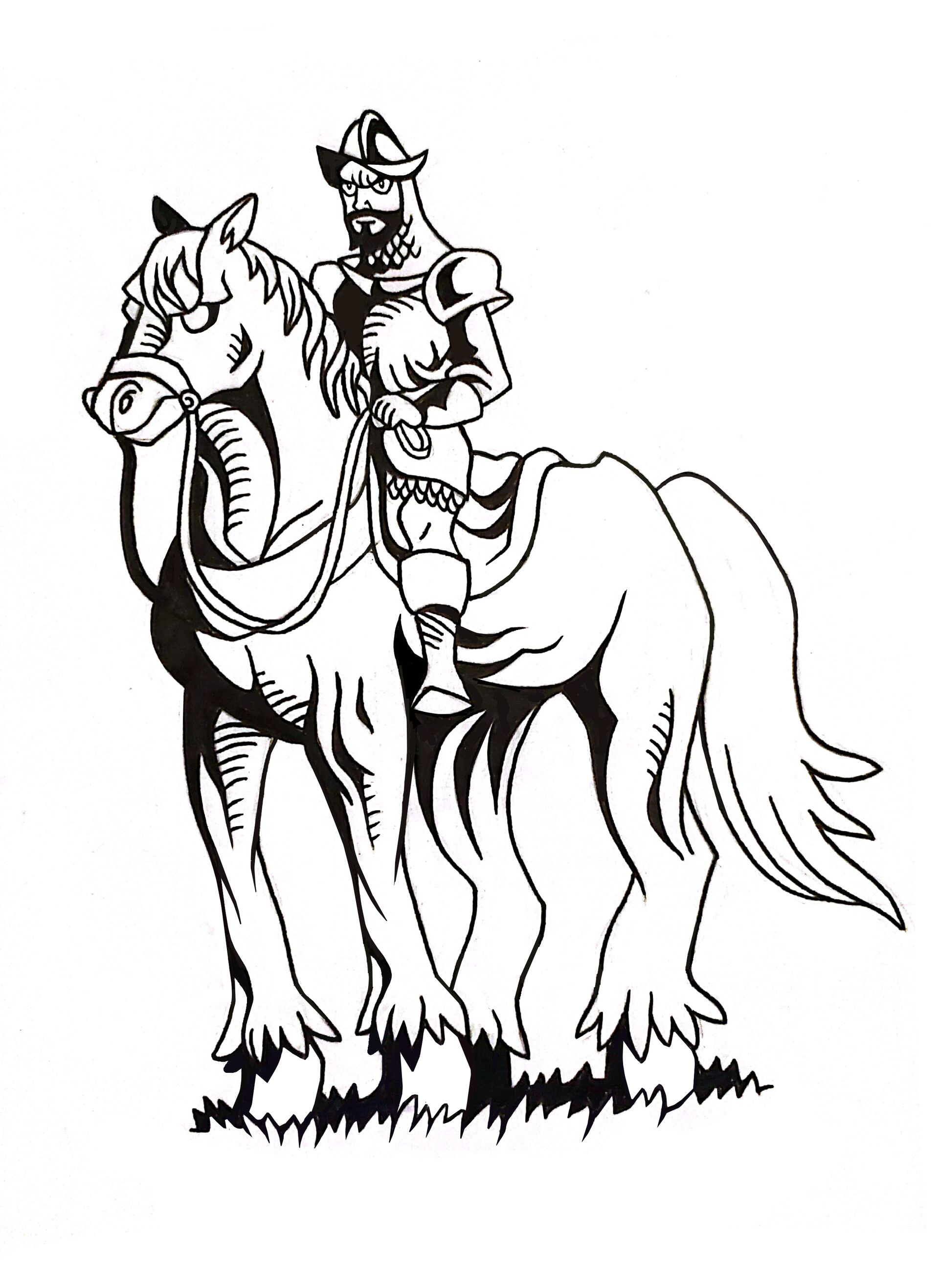 coloring pages of a conquistador