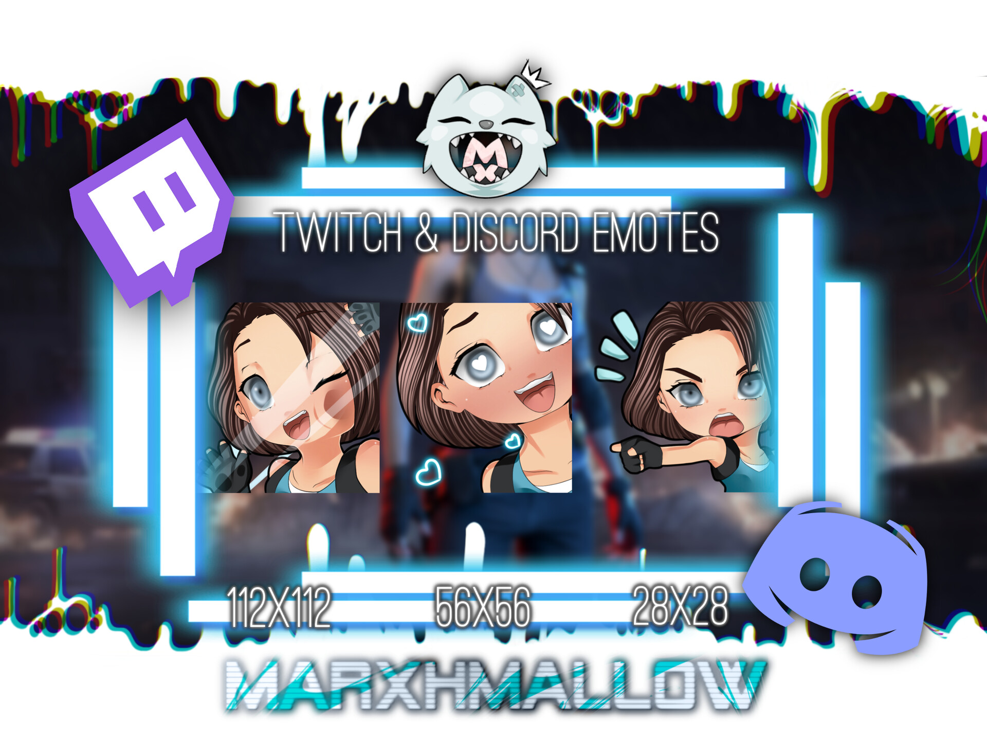 ArtStation - Jill Valentine Kawaii Twitch and Discord emote updated