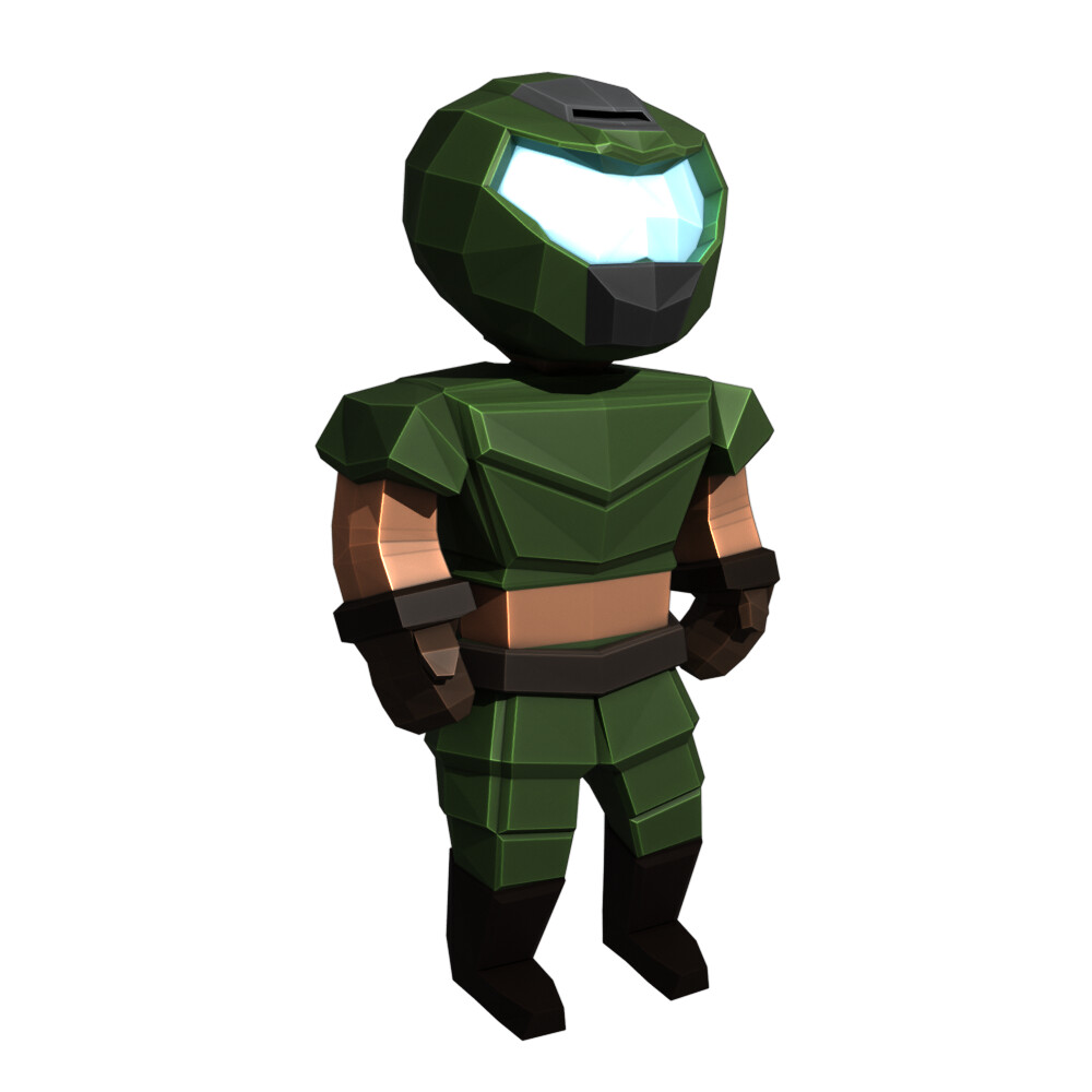 Seth Poellot - Low Poly Doom Guy