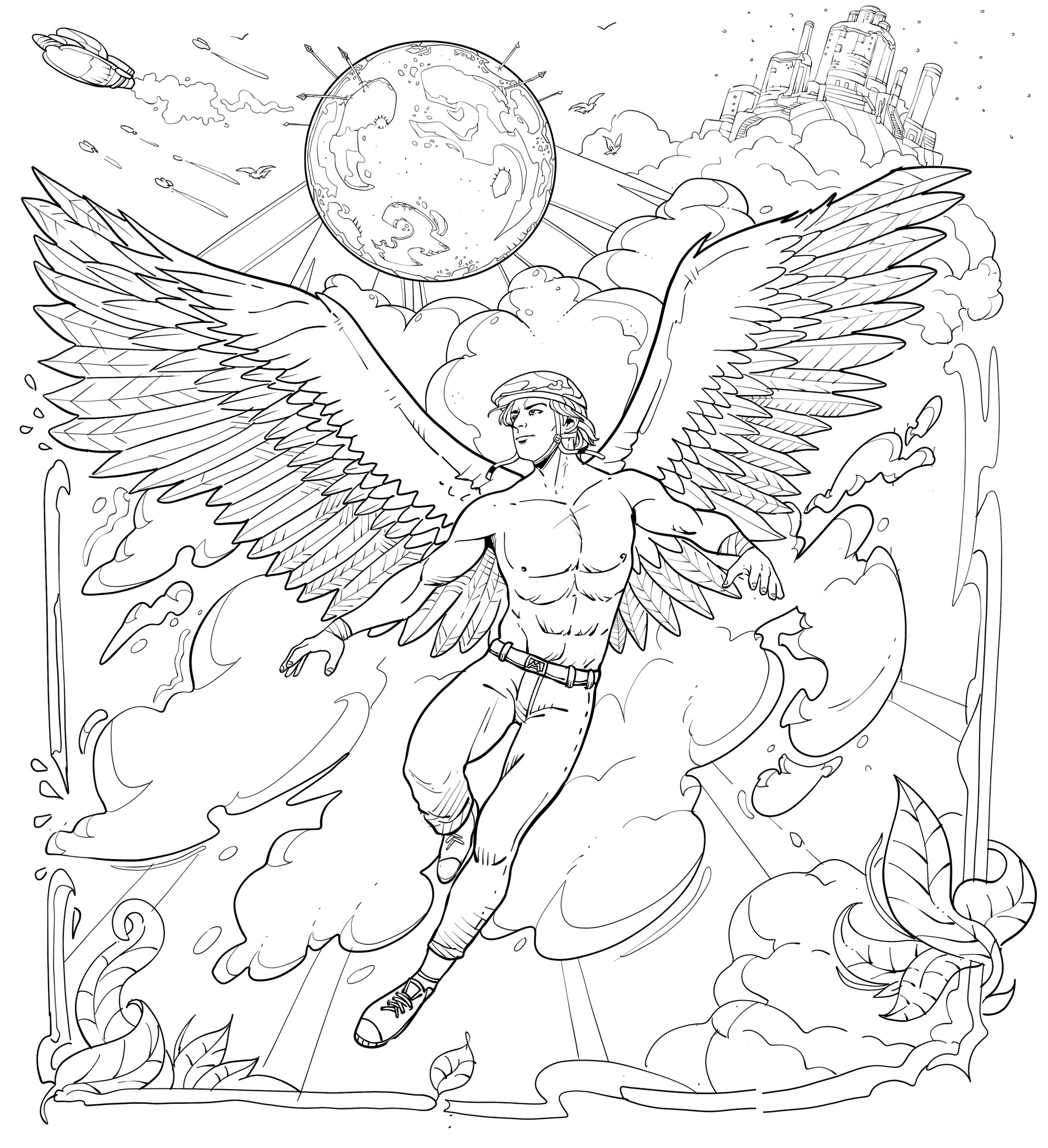 cupid pysche coloring pages
