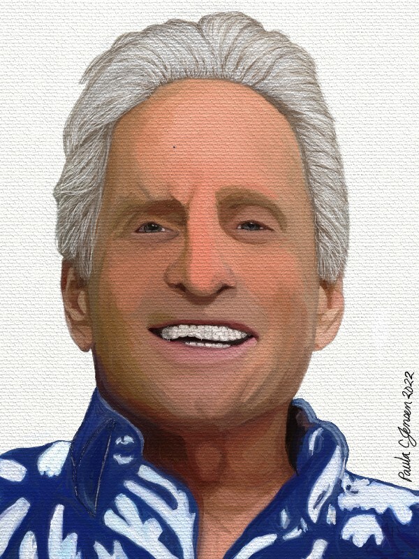 ArtStation - Michael Douglas by Paula C. Jensen, 2022, digital painting.