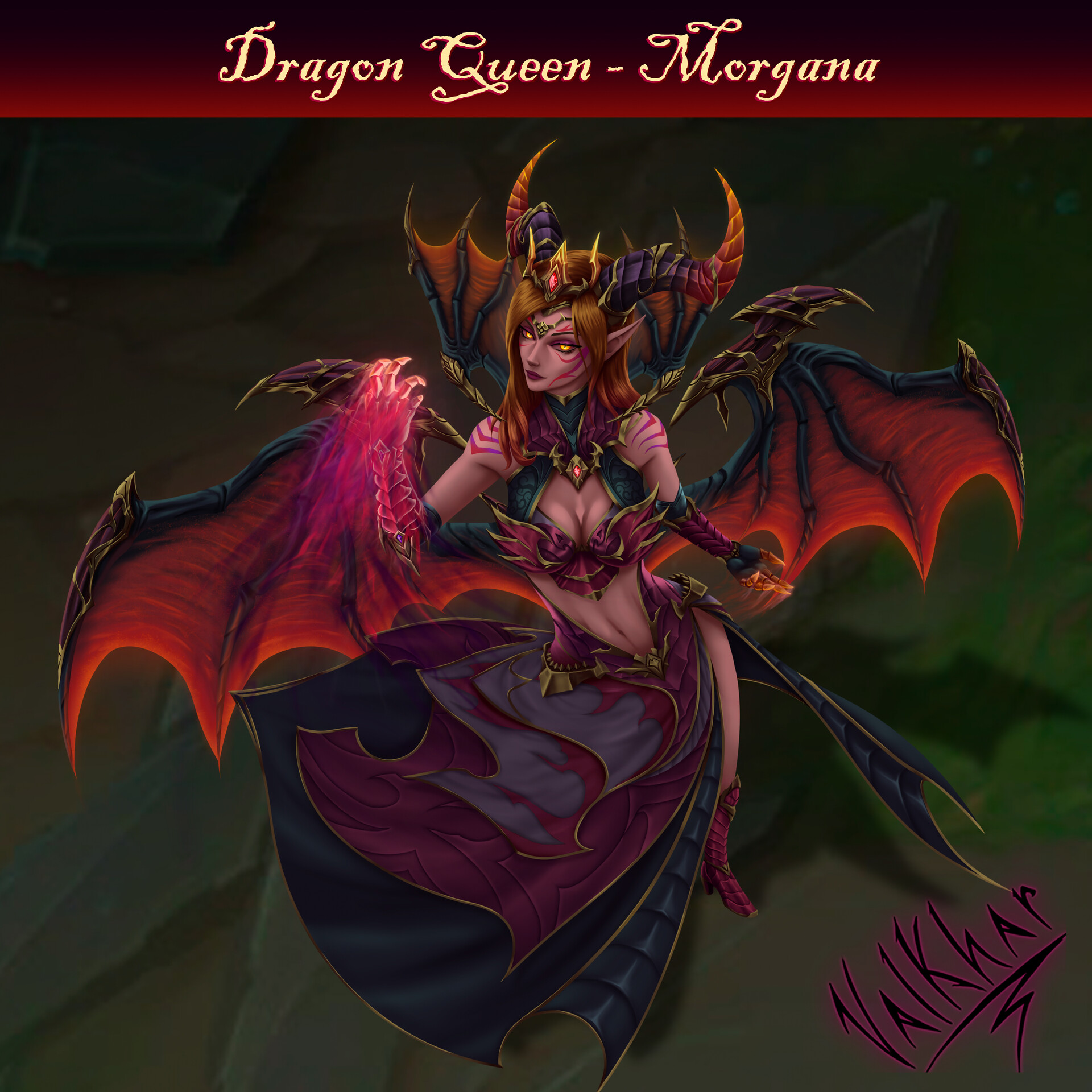 ArtStation - Dragon Queen - Morgana (fanmade skin)