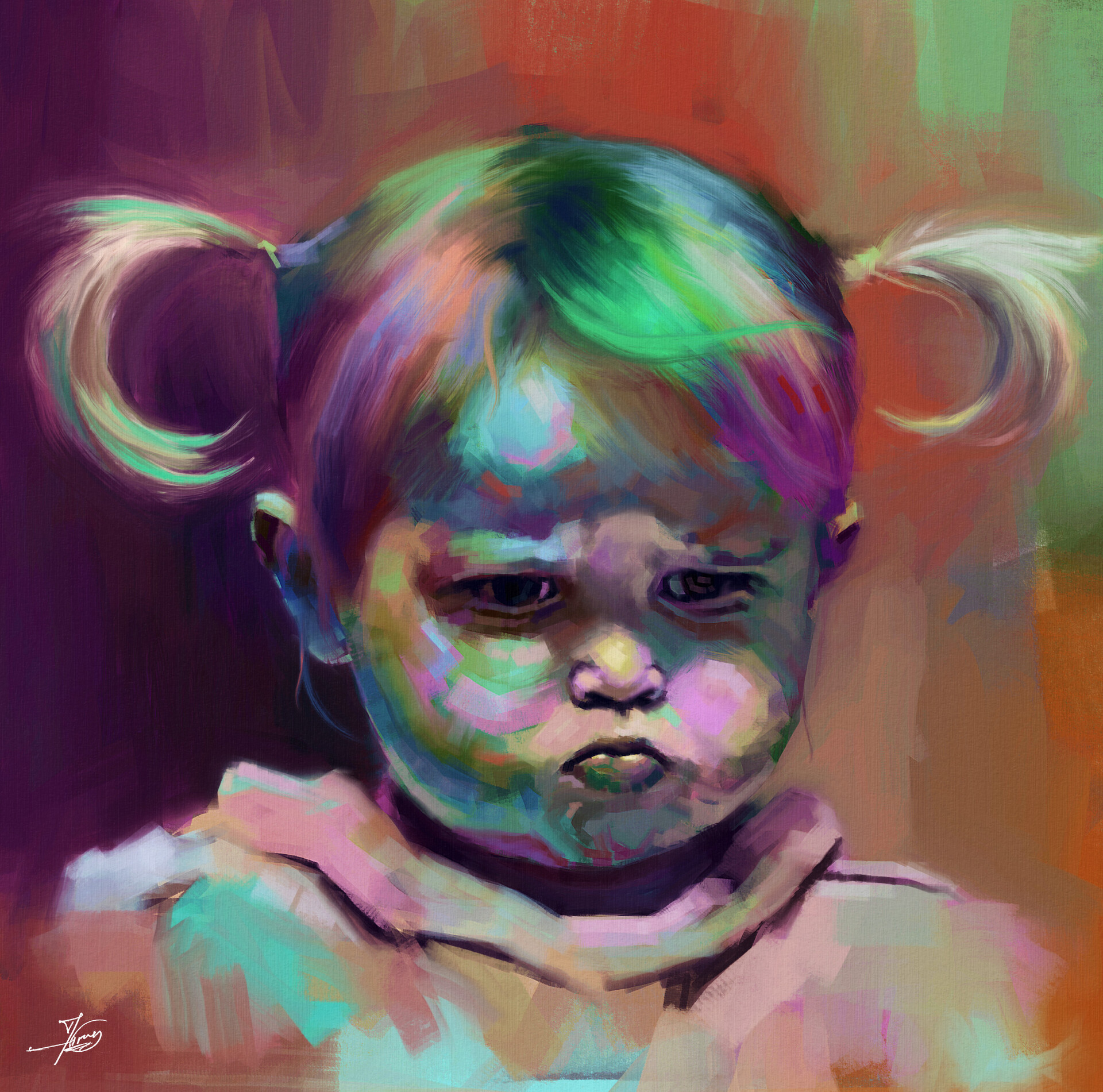 ArtStation - Vivid color- Portrait study
