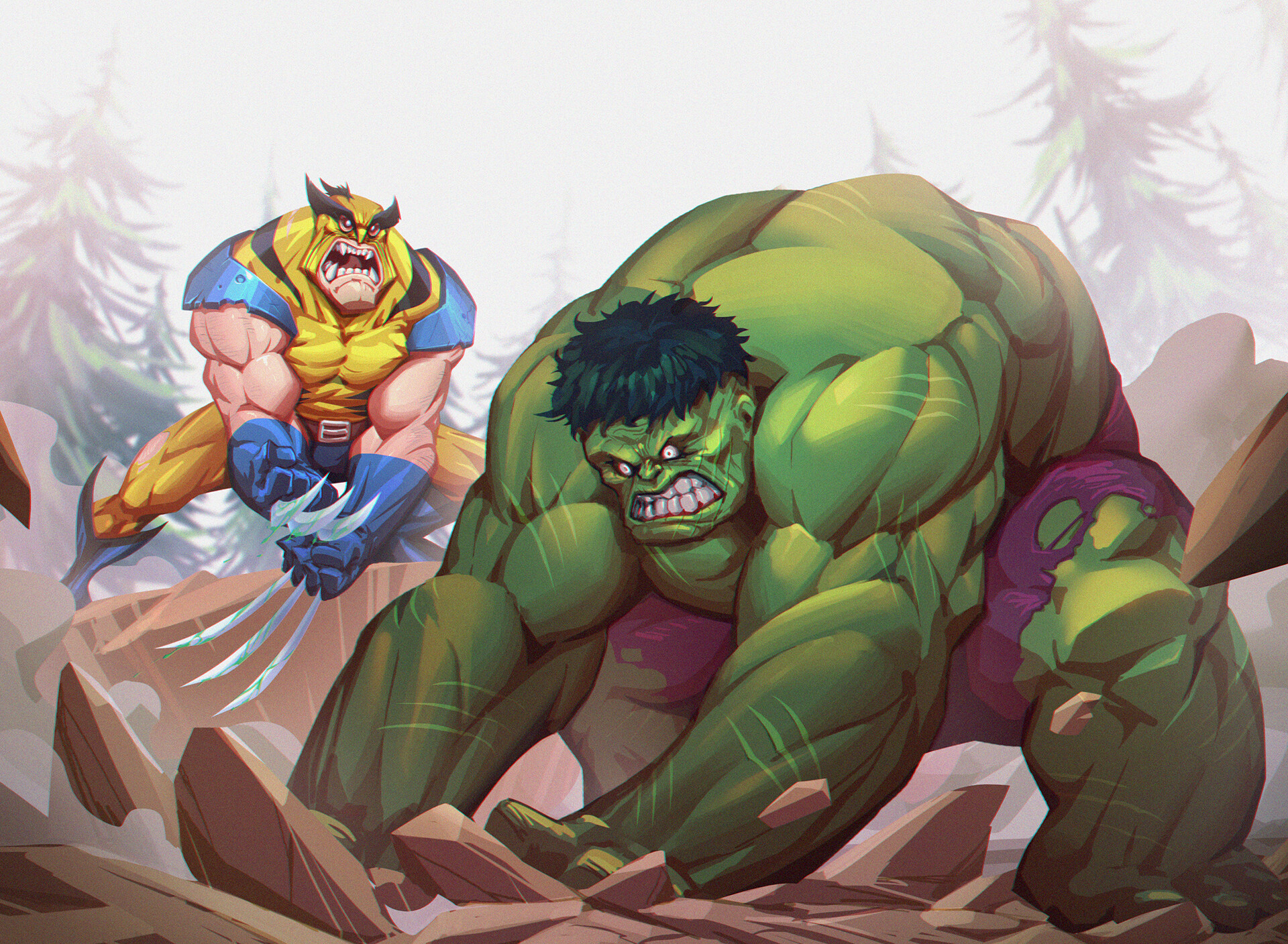 ArtStation - HULK VS WOLVERINE