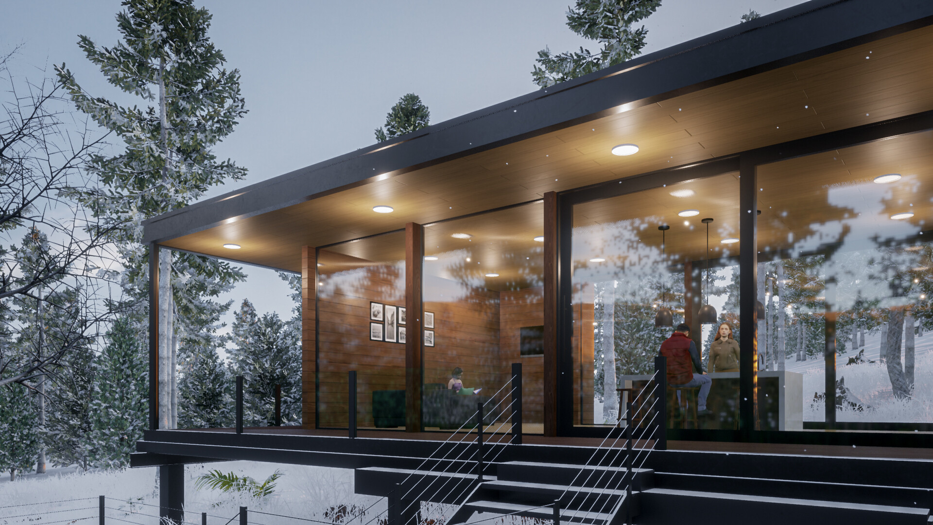 Hanora3D - Modern winter house: 3D Design