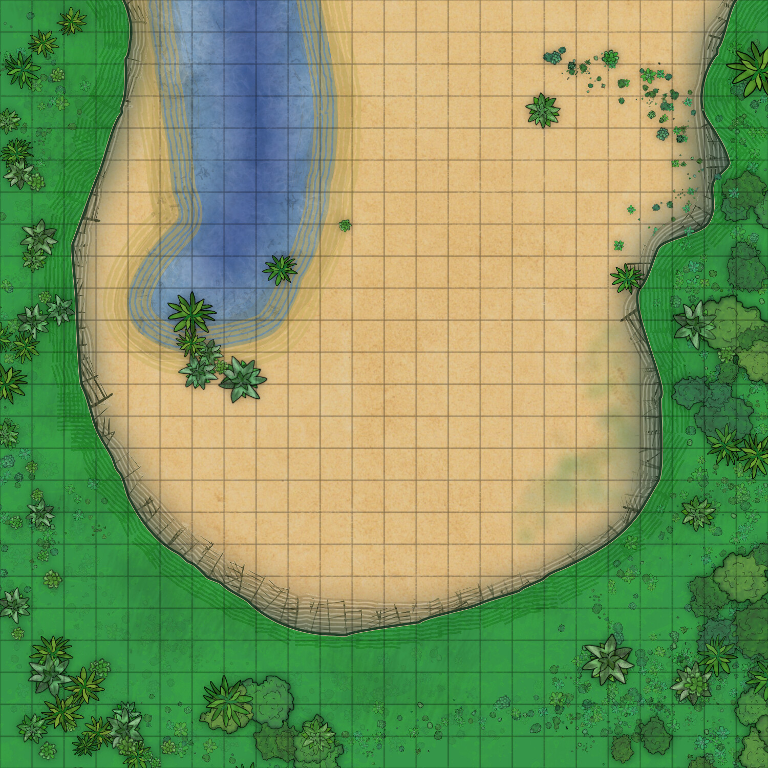ArtStation - Low Tide "Shallow Beach" Battlemap Speed Paint