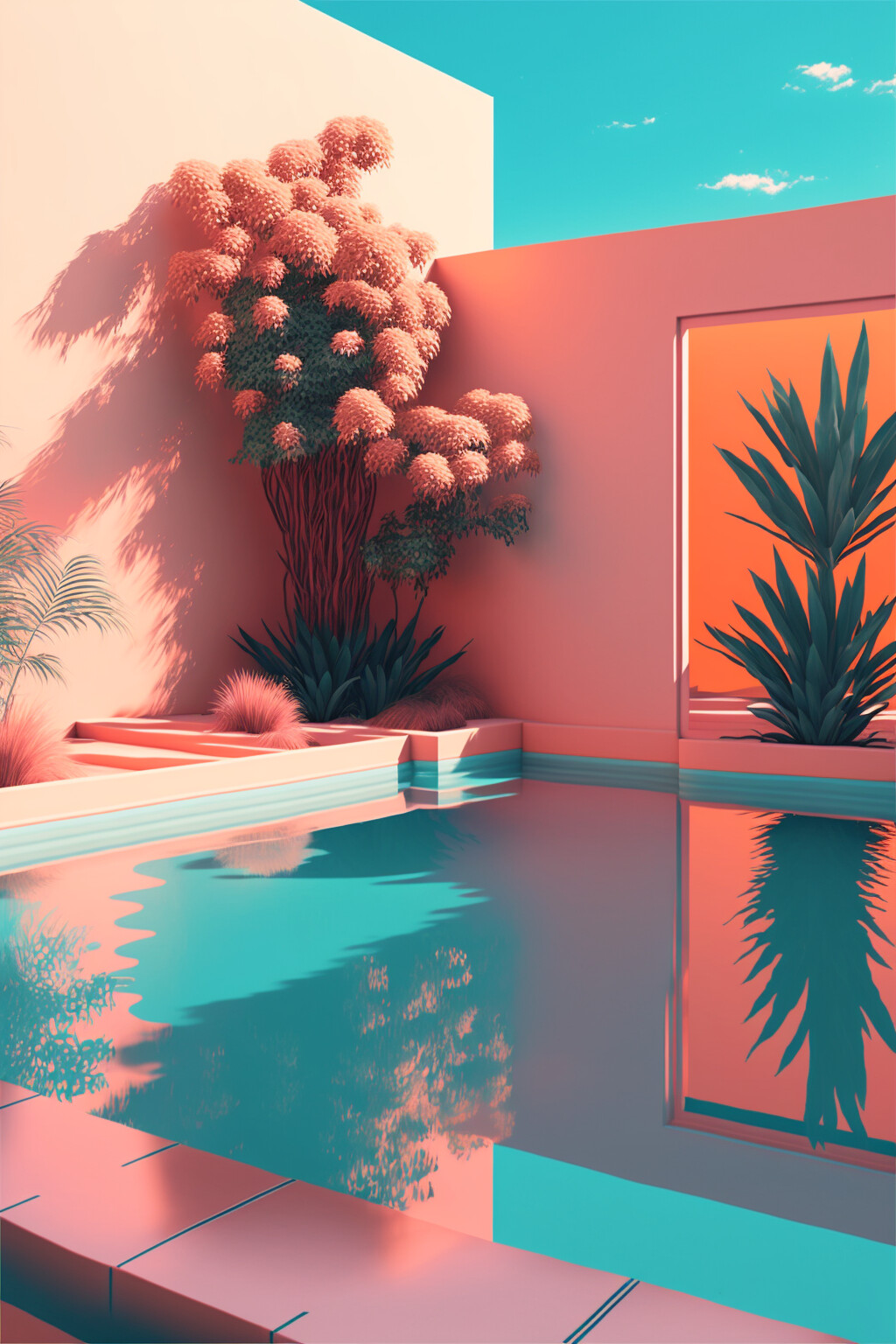 ArtStation - Surrealistic Vapowave swimming pool #1