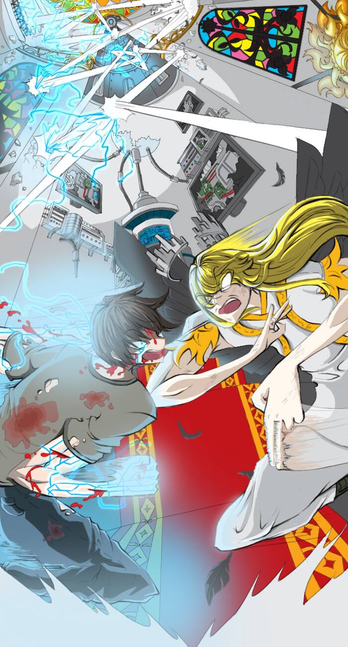 ArtStation - Action scene Practice (Bran Vs Angel Of Judgement)