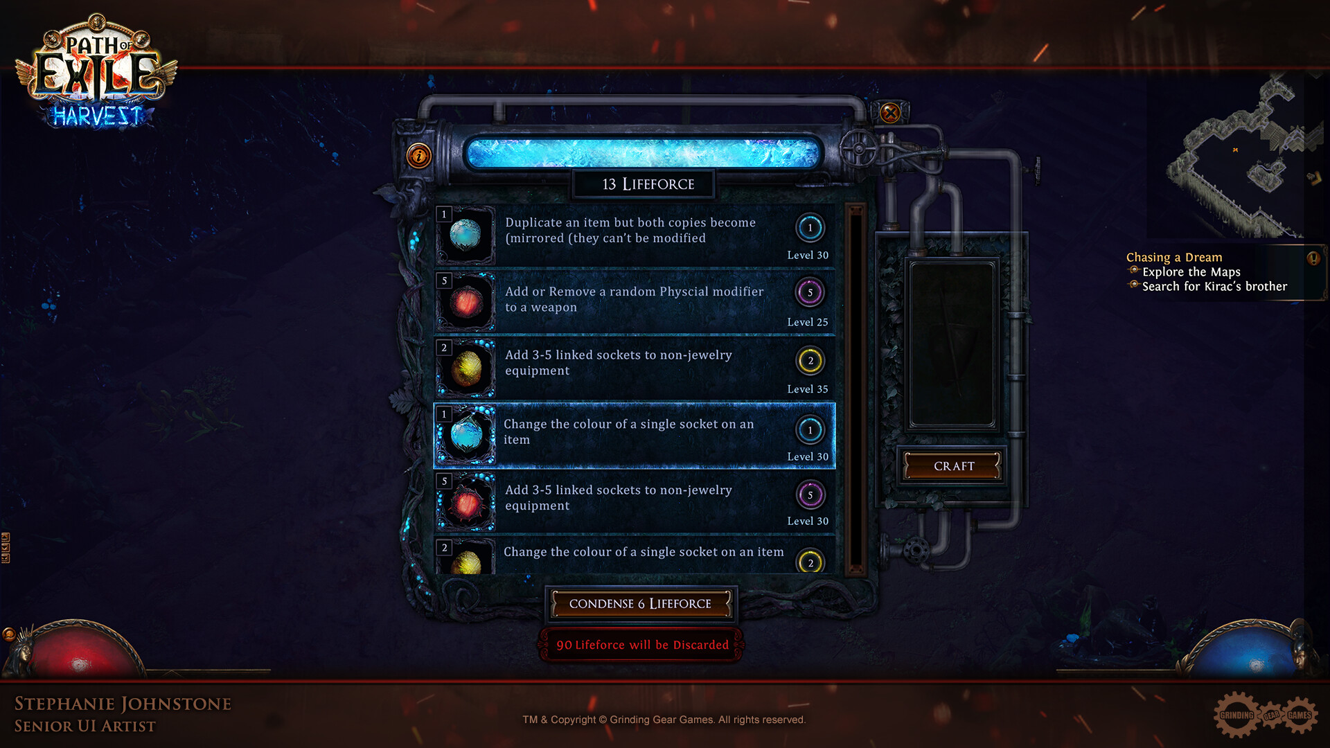 Steph Johnstone 🌞 - Path of Exile - Harvest League UI