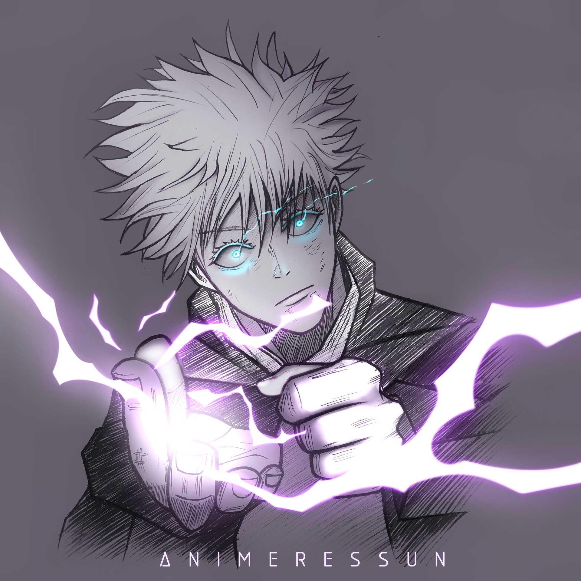 ArtStation - Gojo Satoru Digital Glow Art | Jujutsu Kaisen