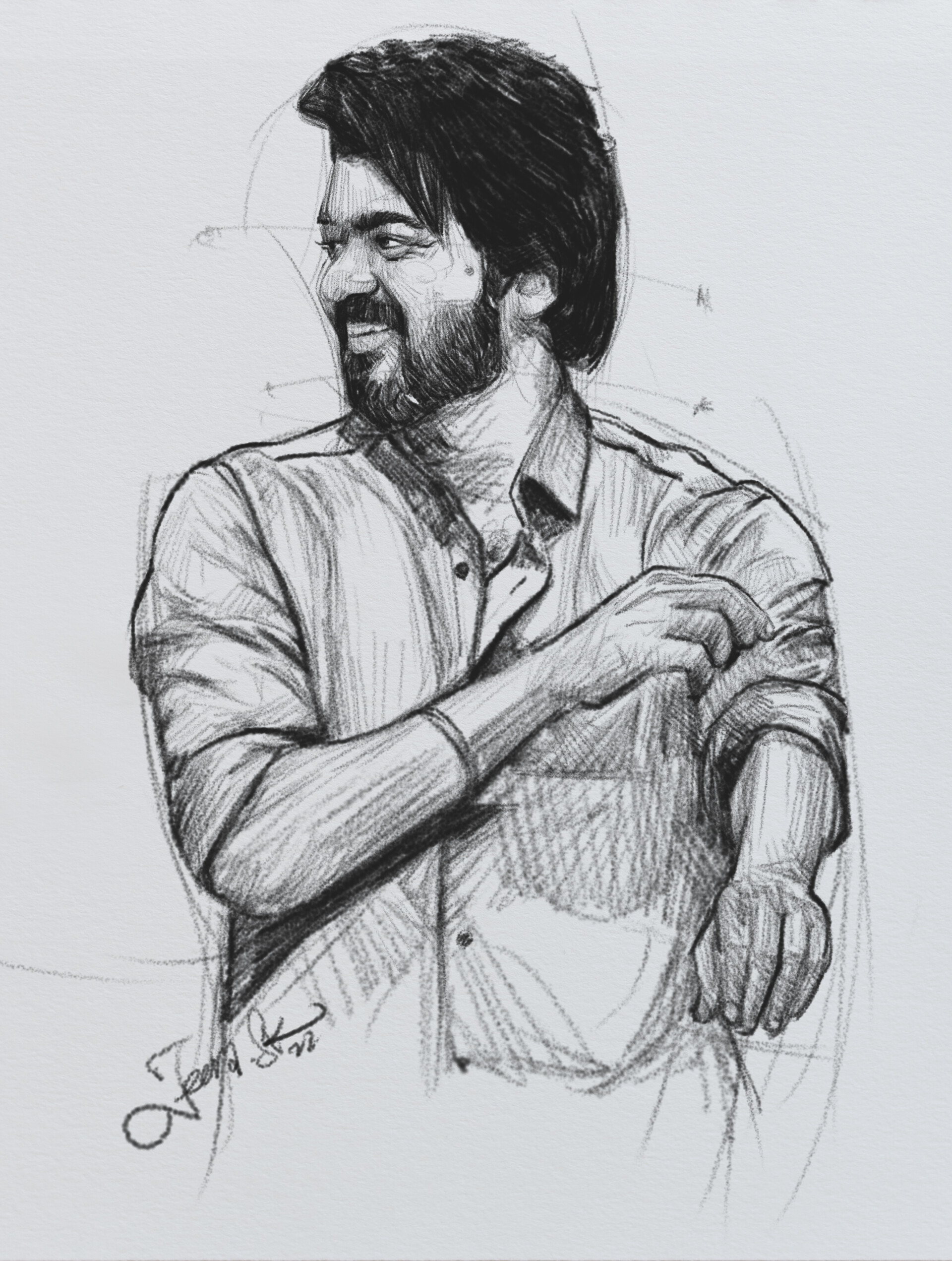 Jeeva Artist SK - Thalapathy Vijay Pencil Sketch 2022 #Varisu # ...