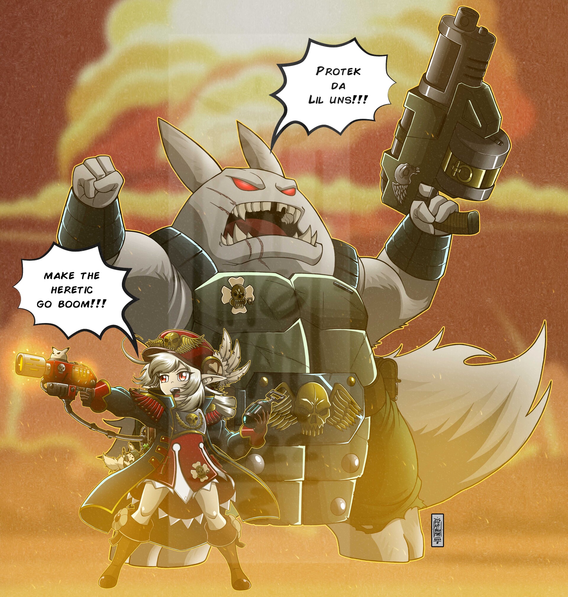 ArtStation - Commissar Klee and Ogryn Dodoco