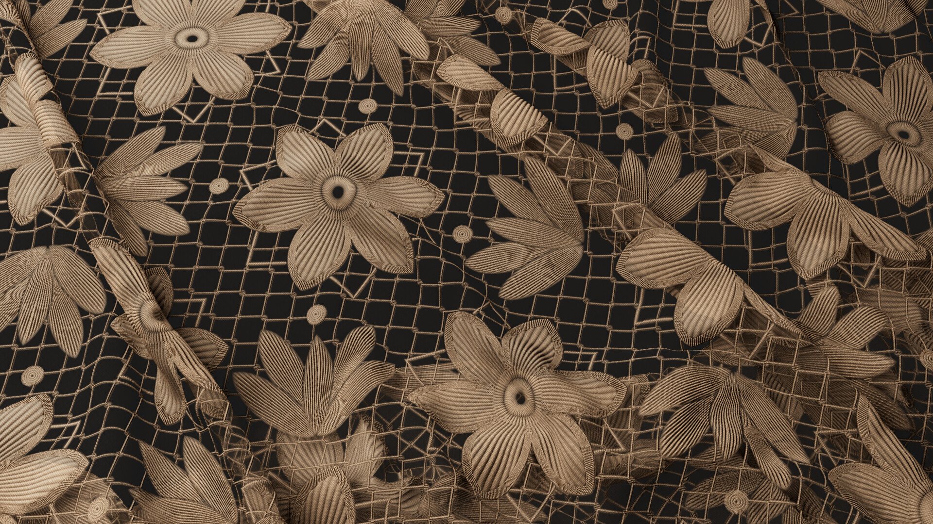 ArtStation - Net fabric with flowers