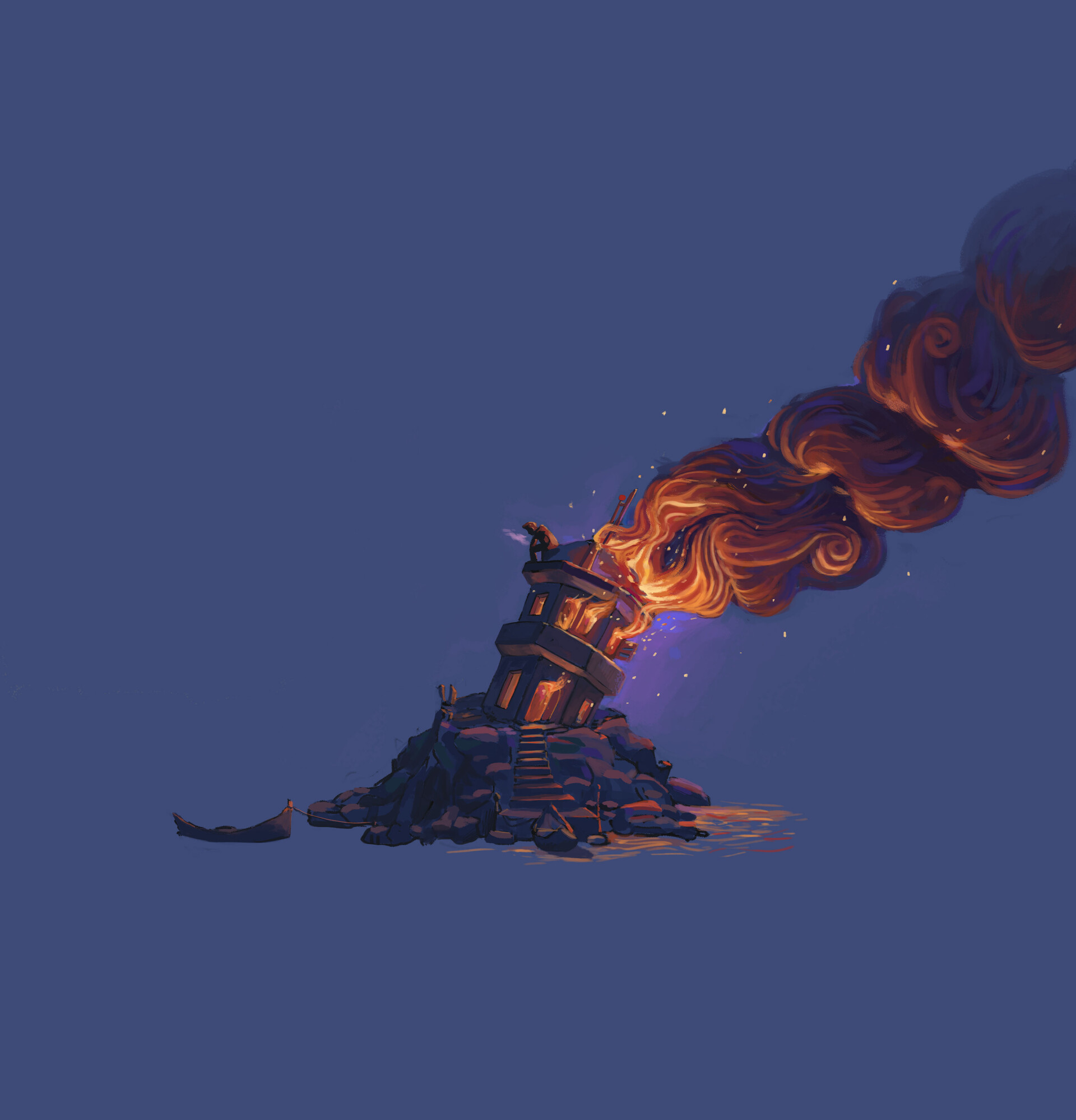 ArtStation - lighthouse on fire