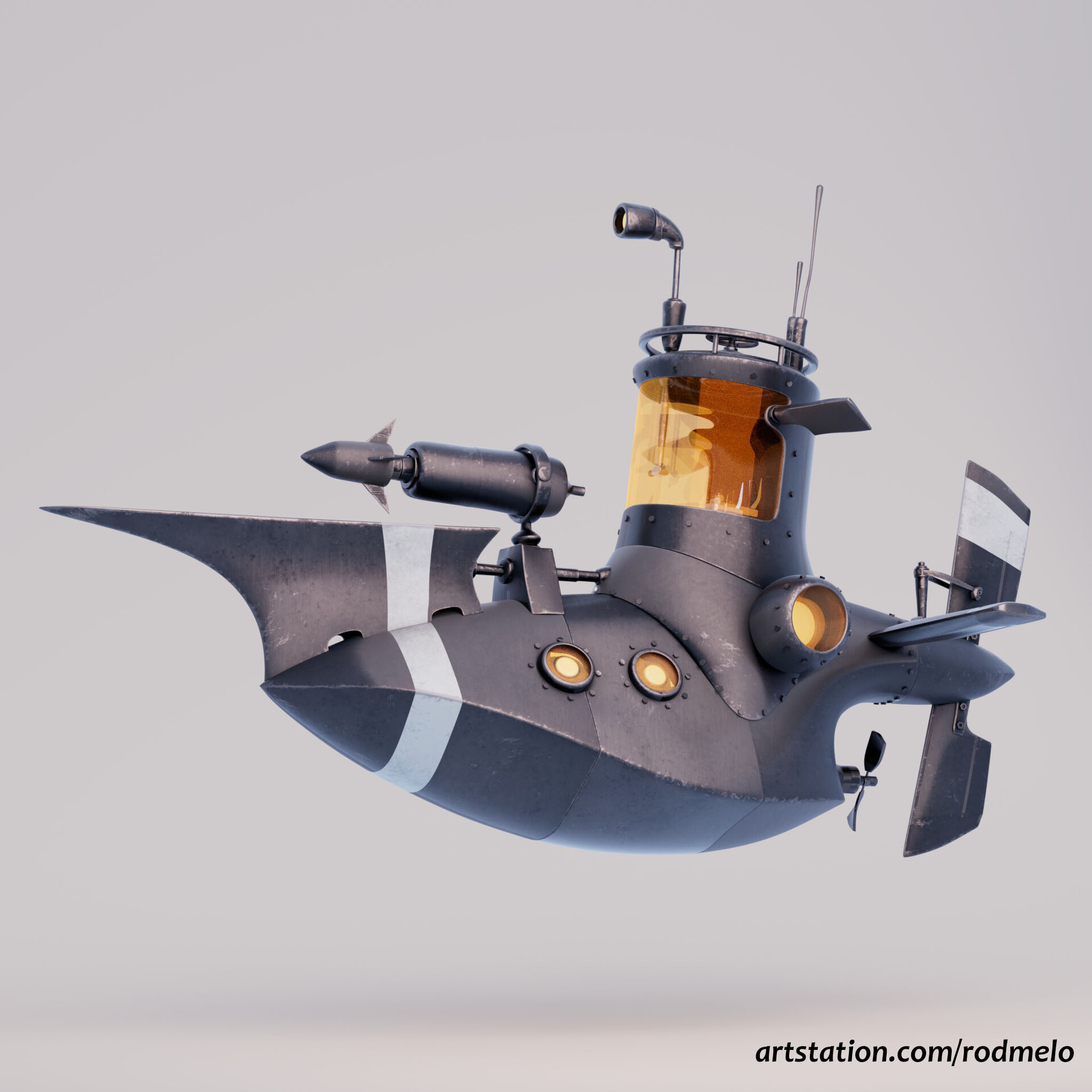 ArtStation - Stylized Submarine - Concept by Jake Parker