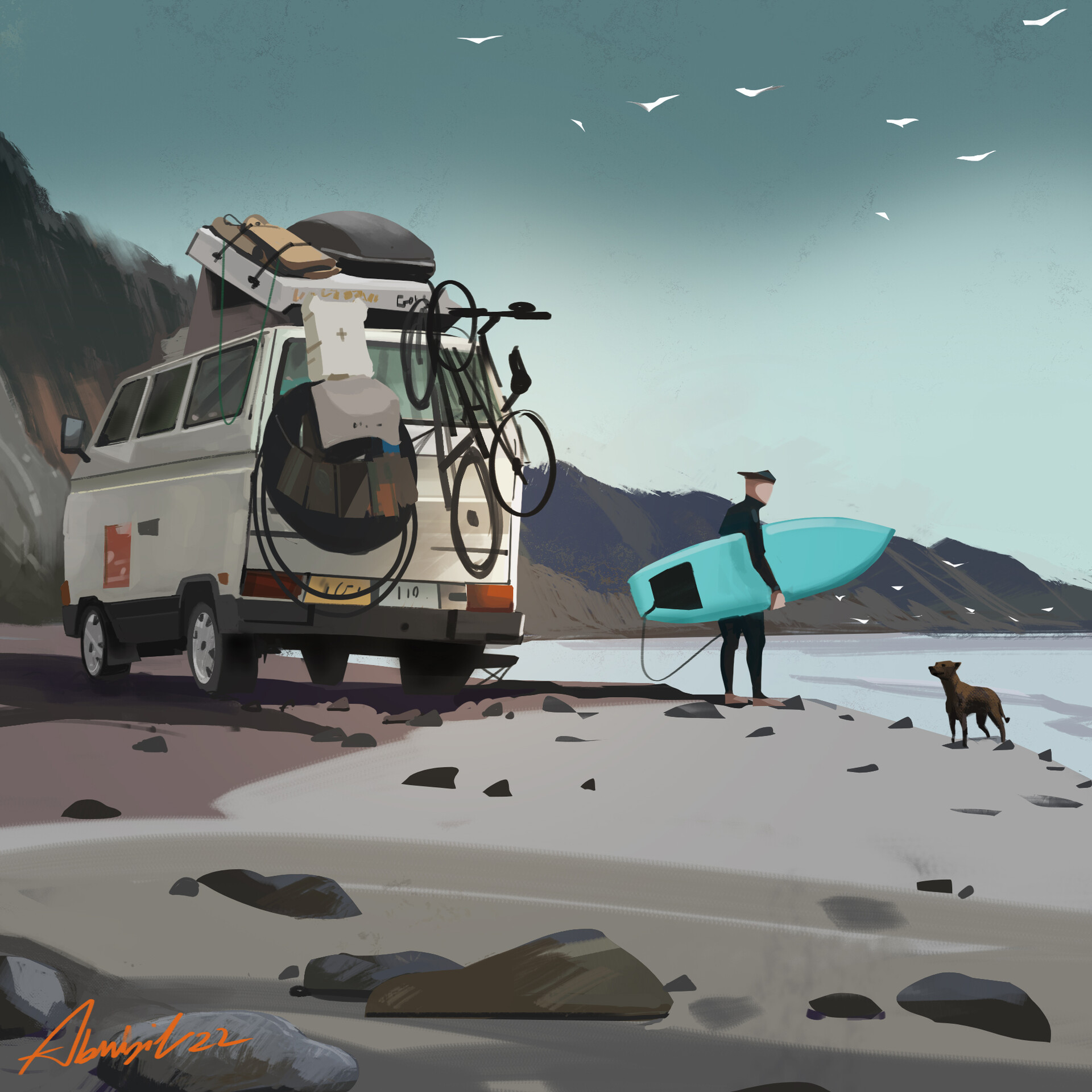 ArtStation - On the seabeach