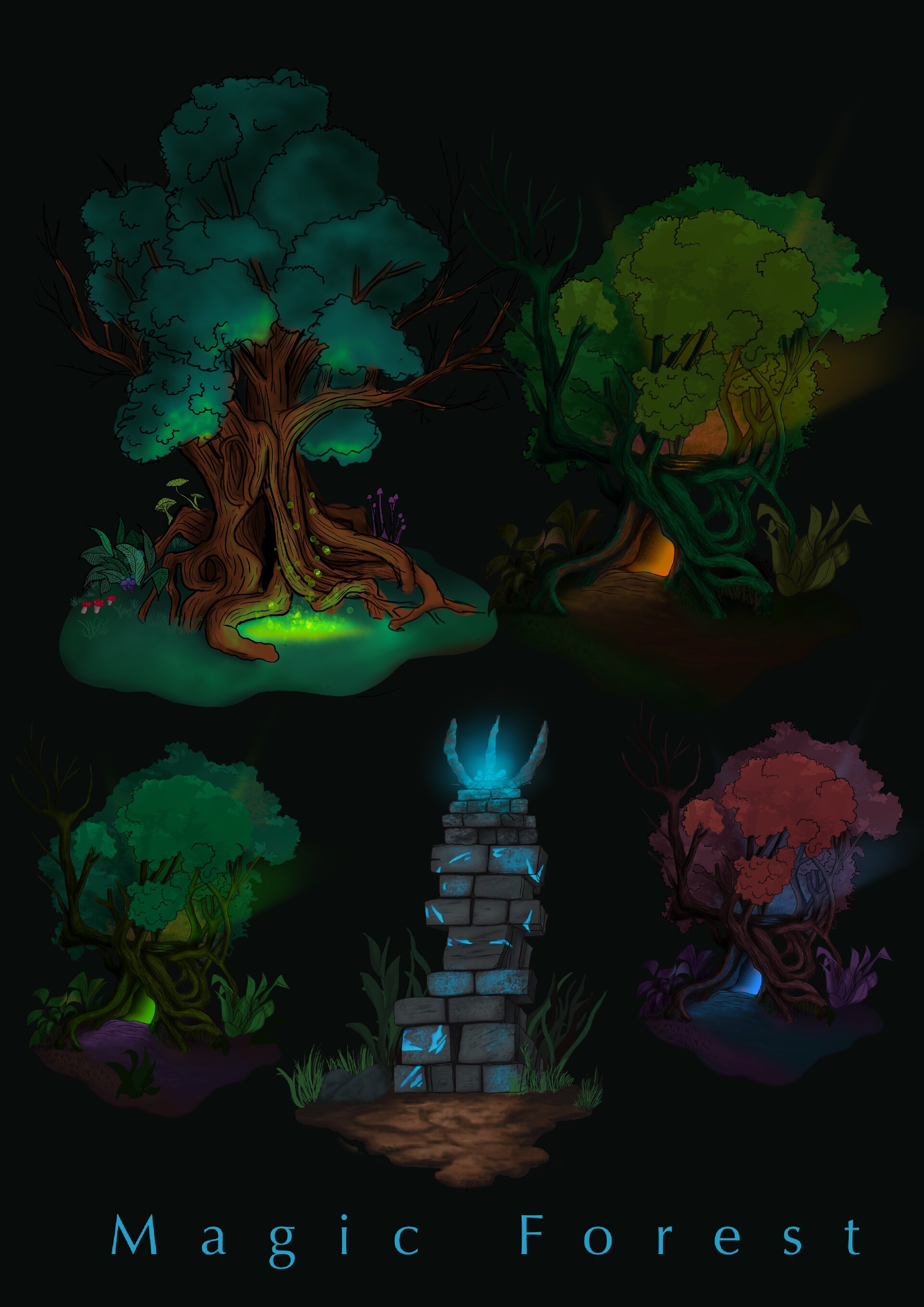 magic forest concept art