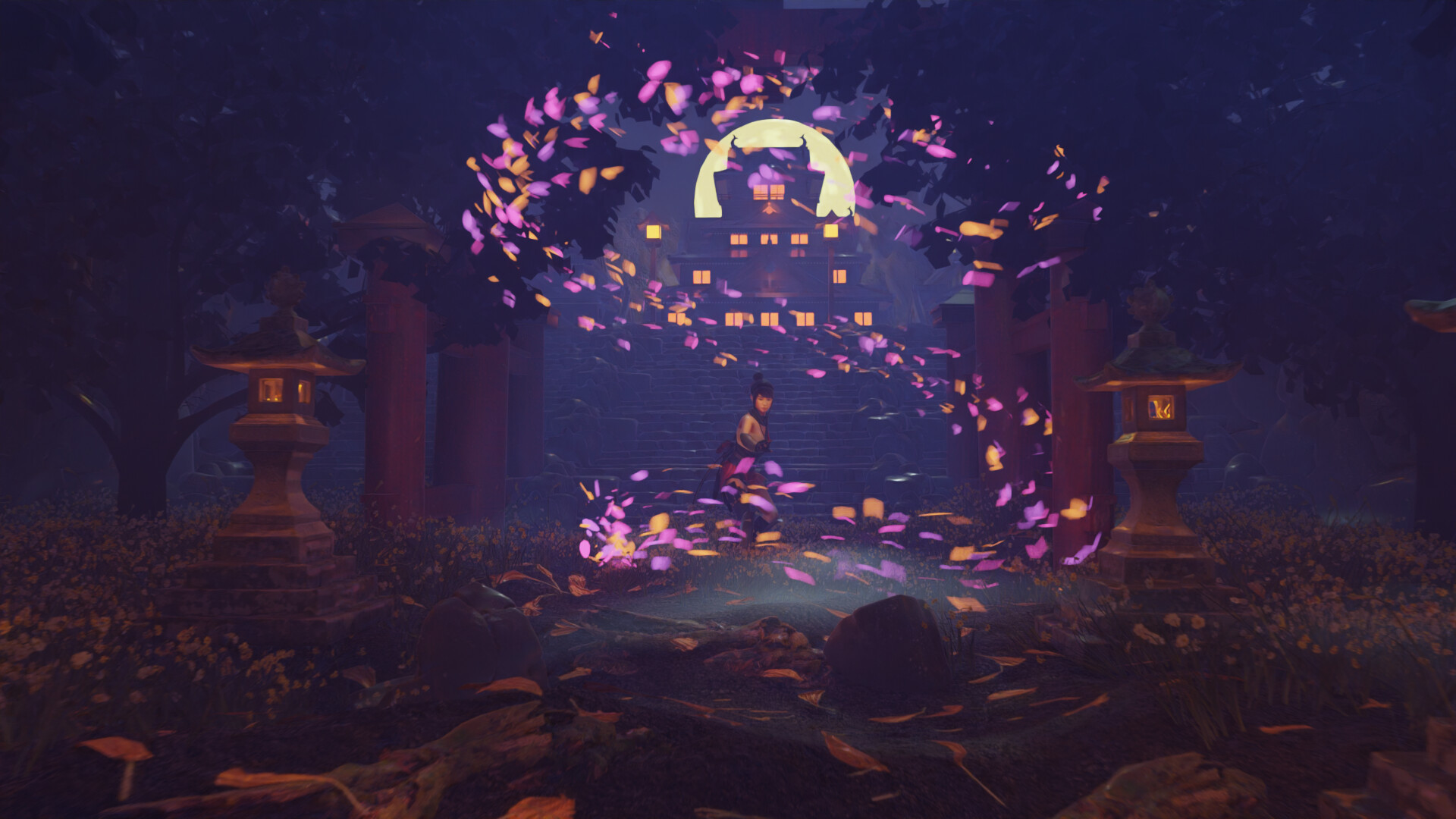 ArtStation - Ninja dancing in the forest