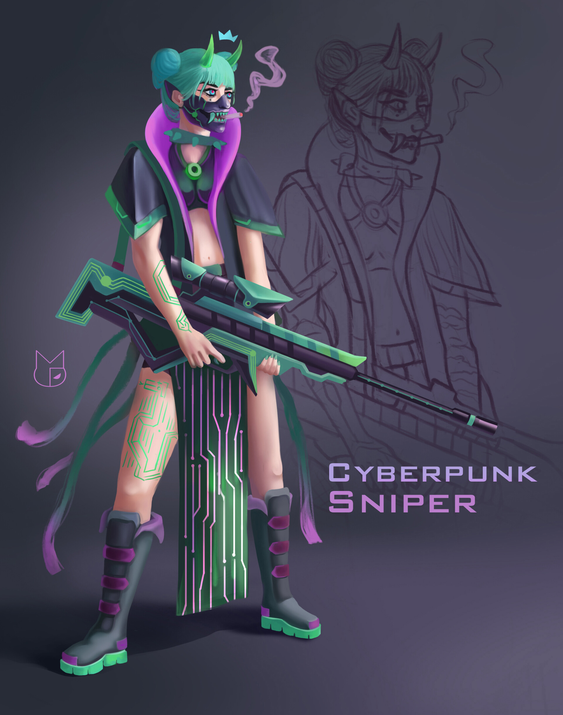 ArtStation - Cyberpunk Sniper