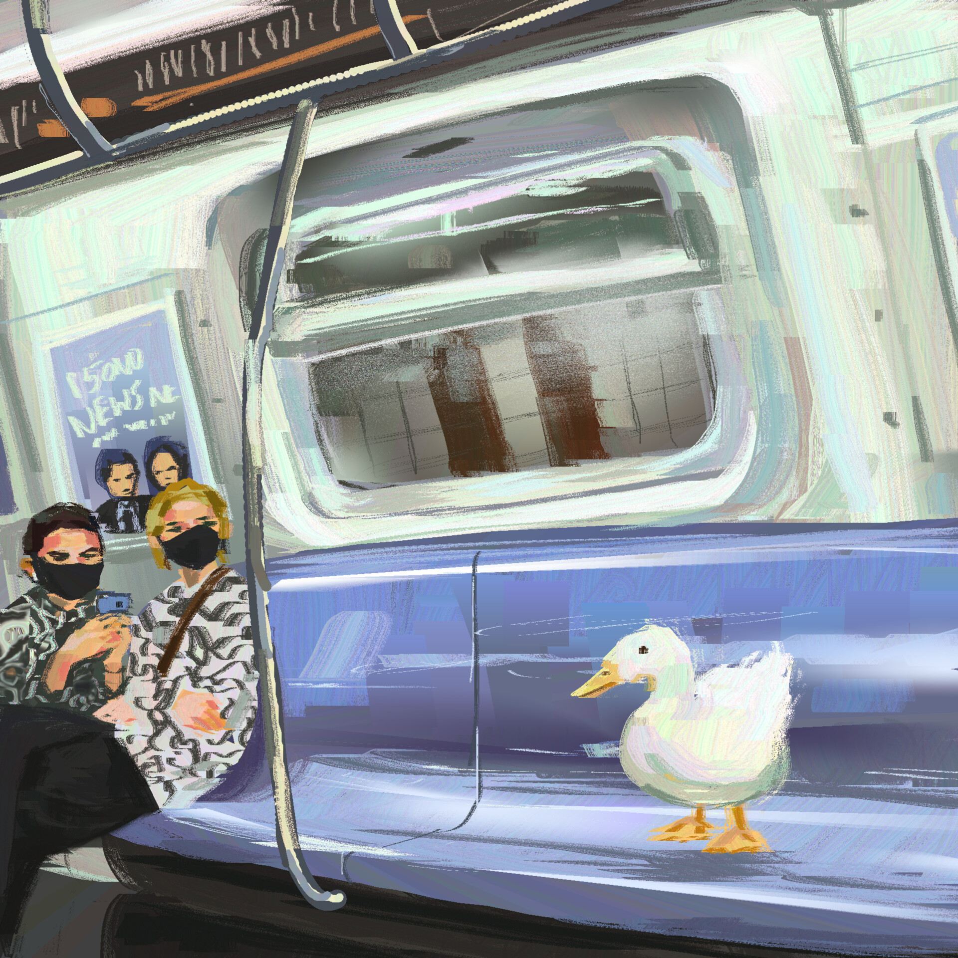 ArtStation - duck on the subway